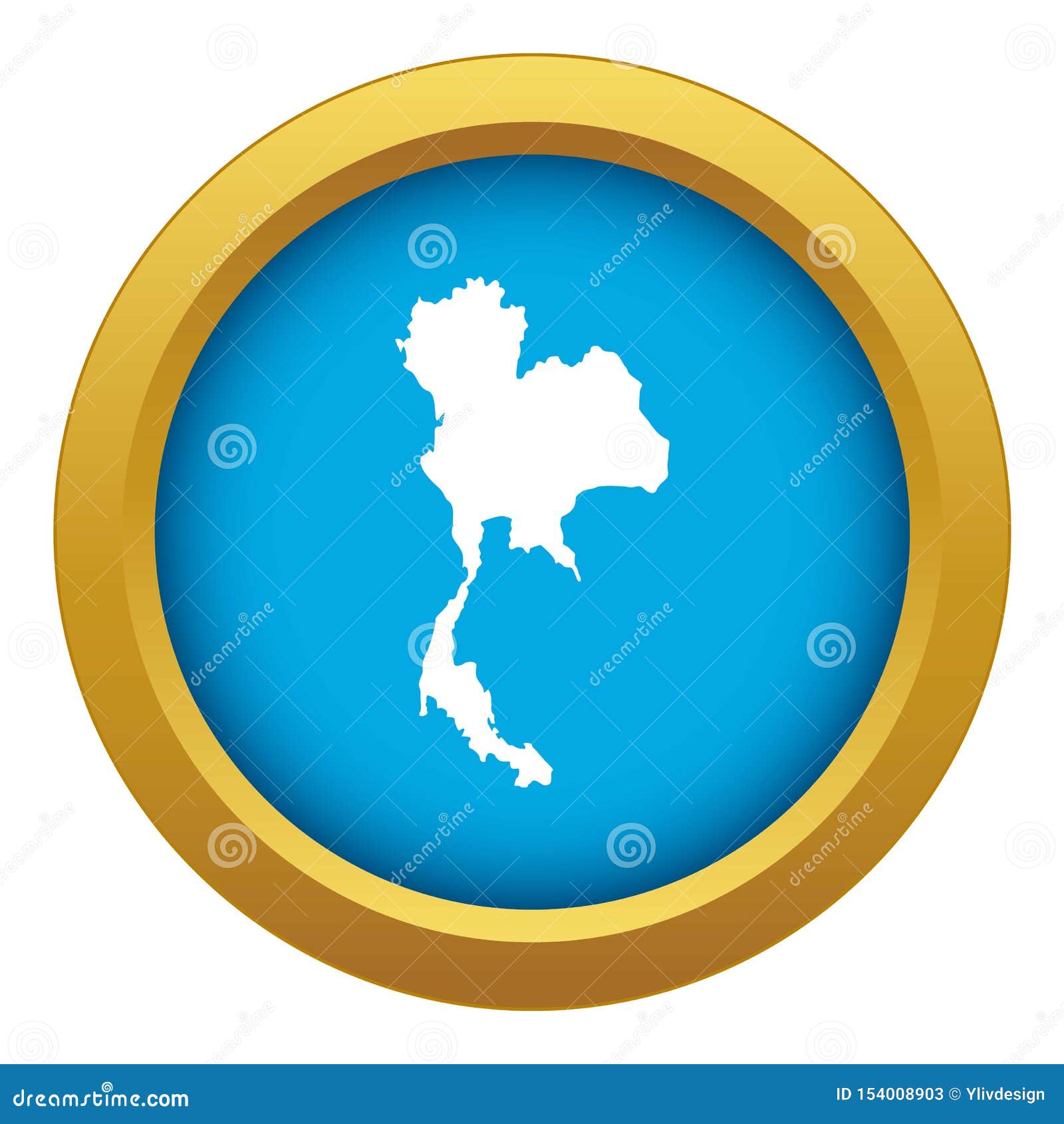 Thailand Map Icon Blue Vector Isolated Stock Vector - Illustration of ...