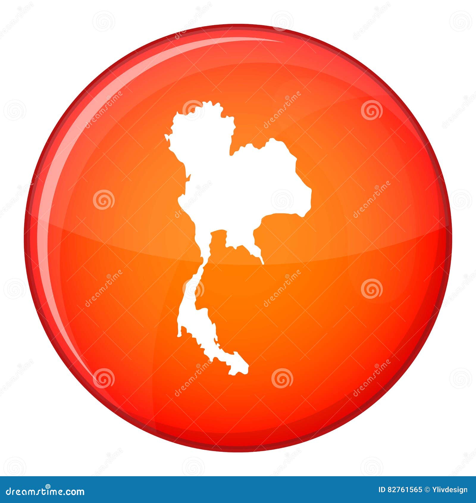 Thailand Map Icon, Flat Style Stock Vector - Illustration of ...