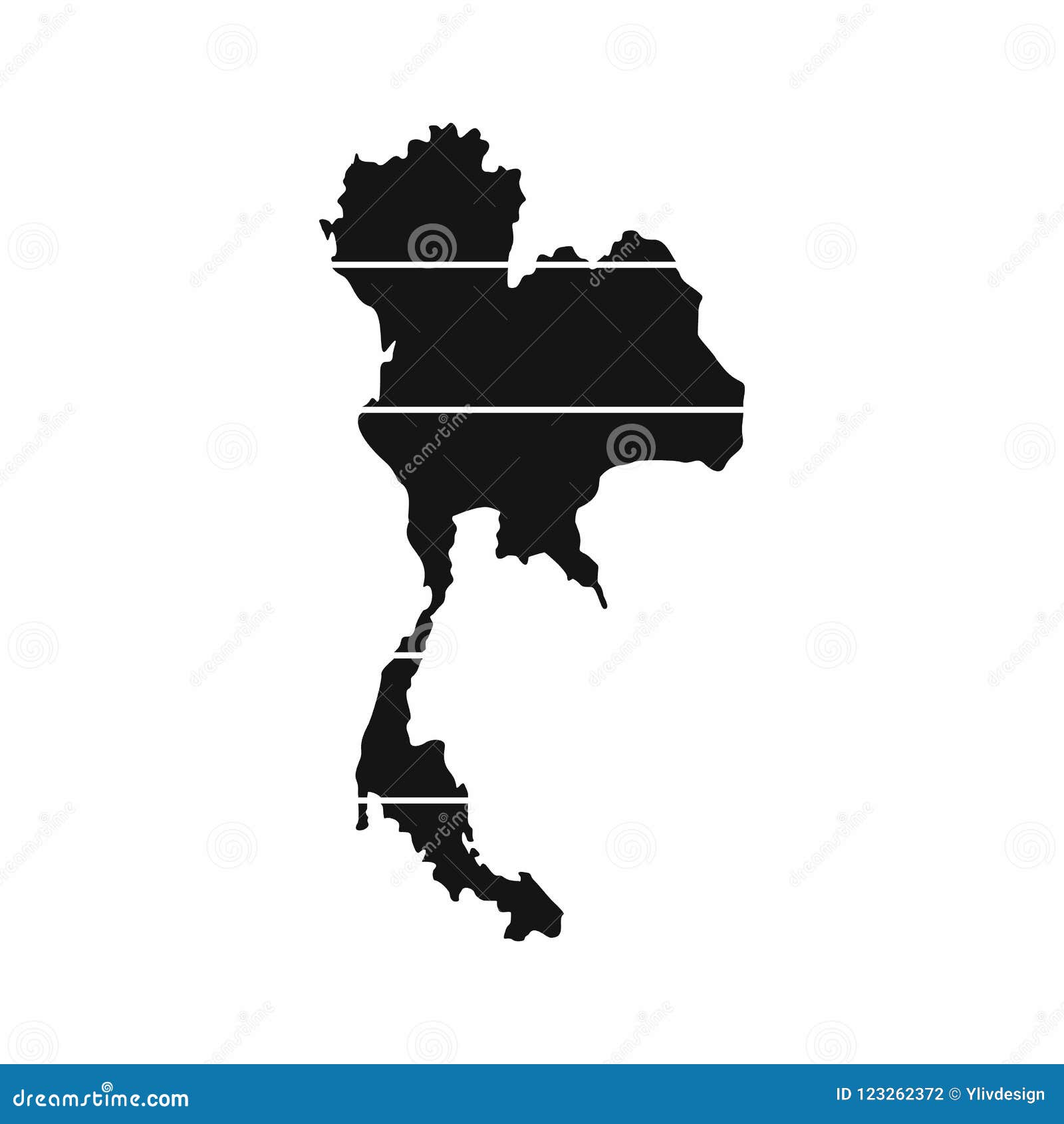 Thailand Map Icon, Simple Style Stock Illustration - Illustration of ...
