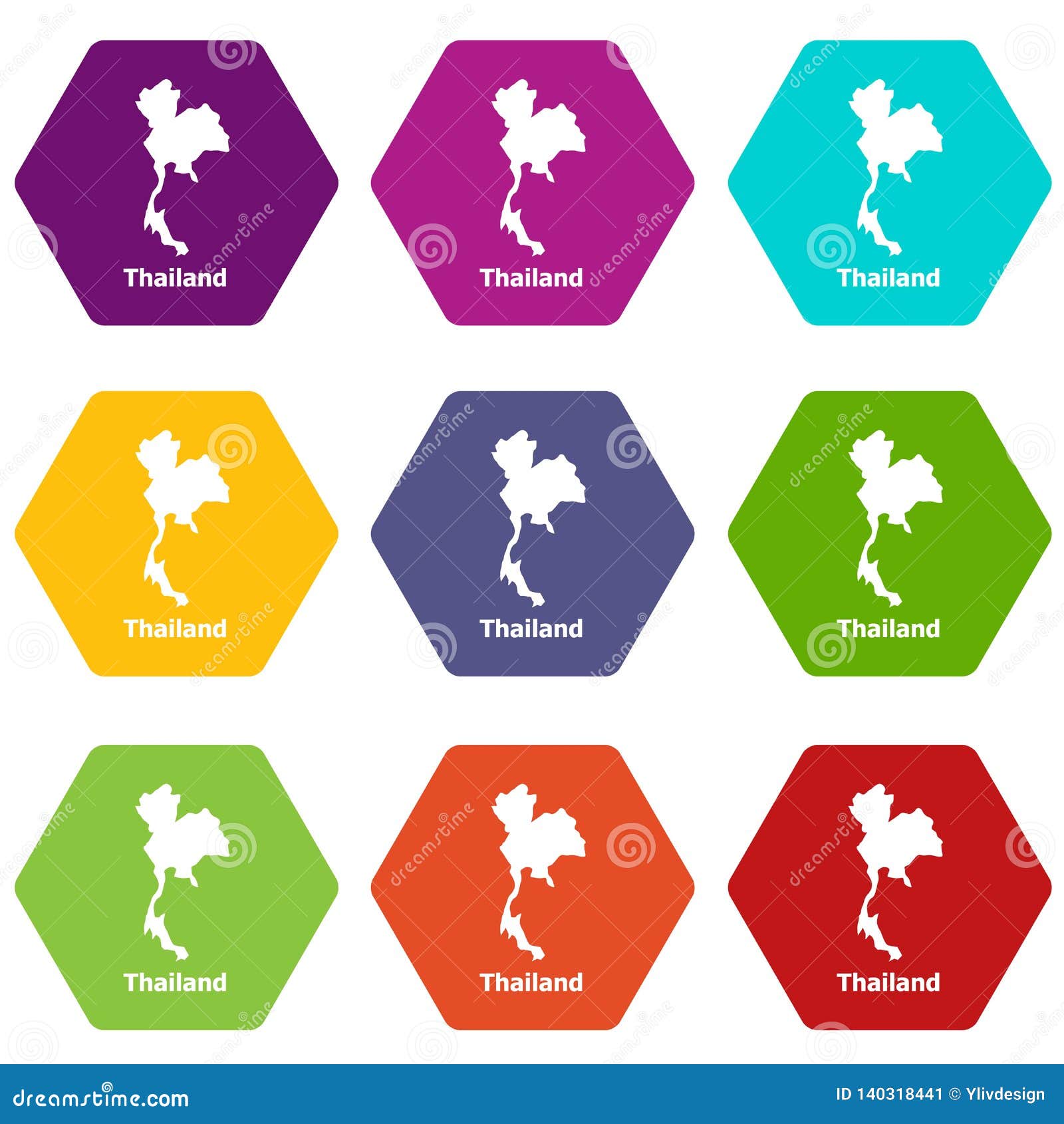 Thailand Map Icons Set 9 Vector Stock Vector - Illustration of logo ...
