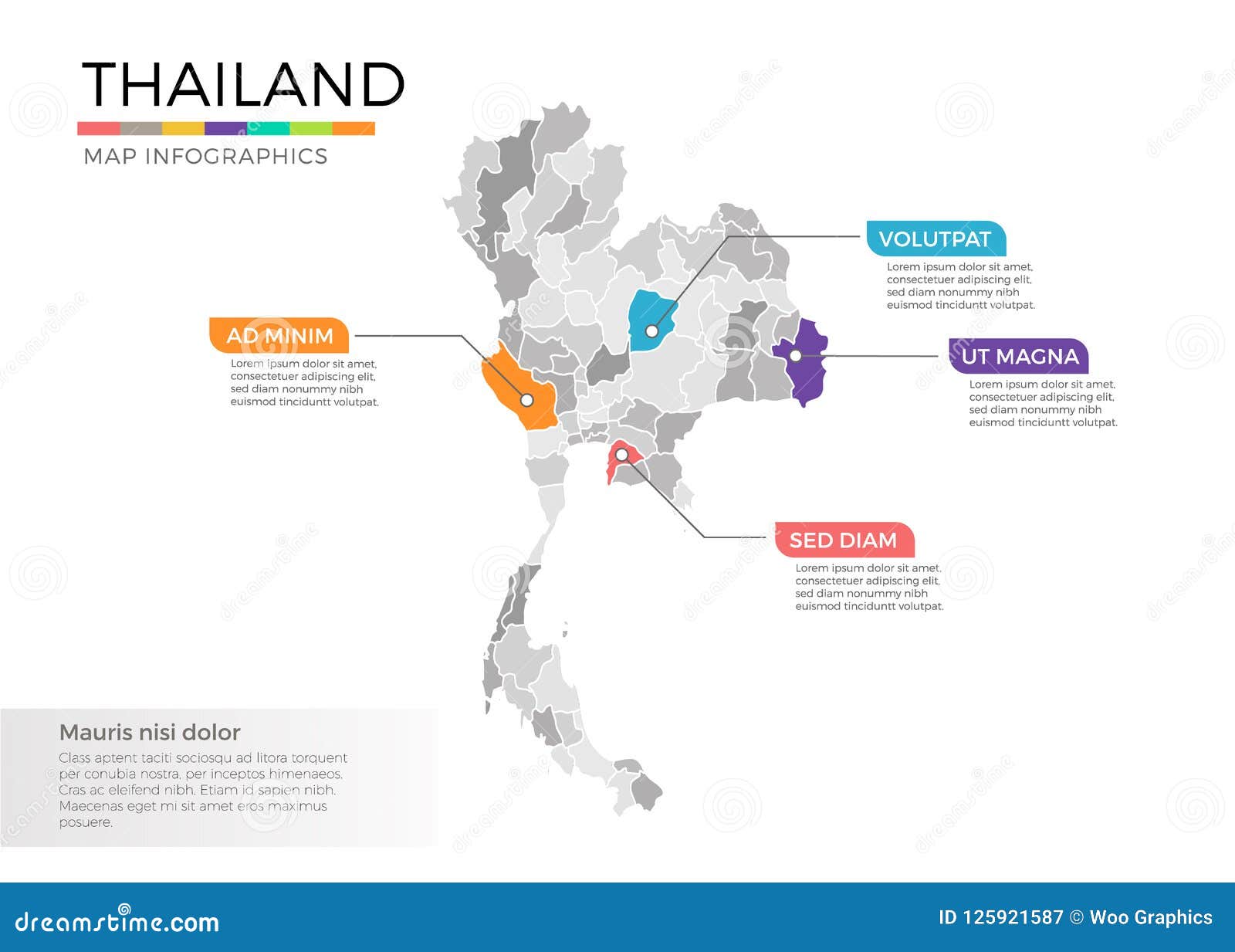 Thailand Map - Info Graphic Vector Illustration Stock Photography ...