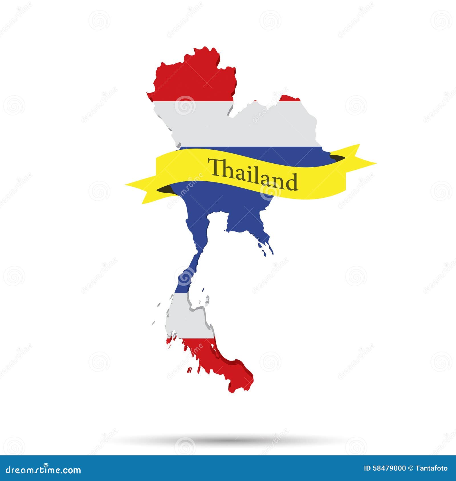 Thailand Map Cartoon