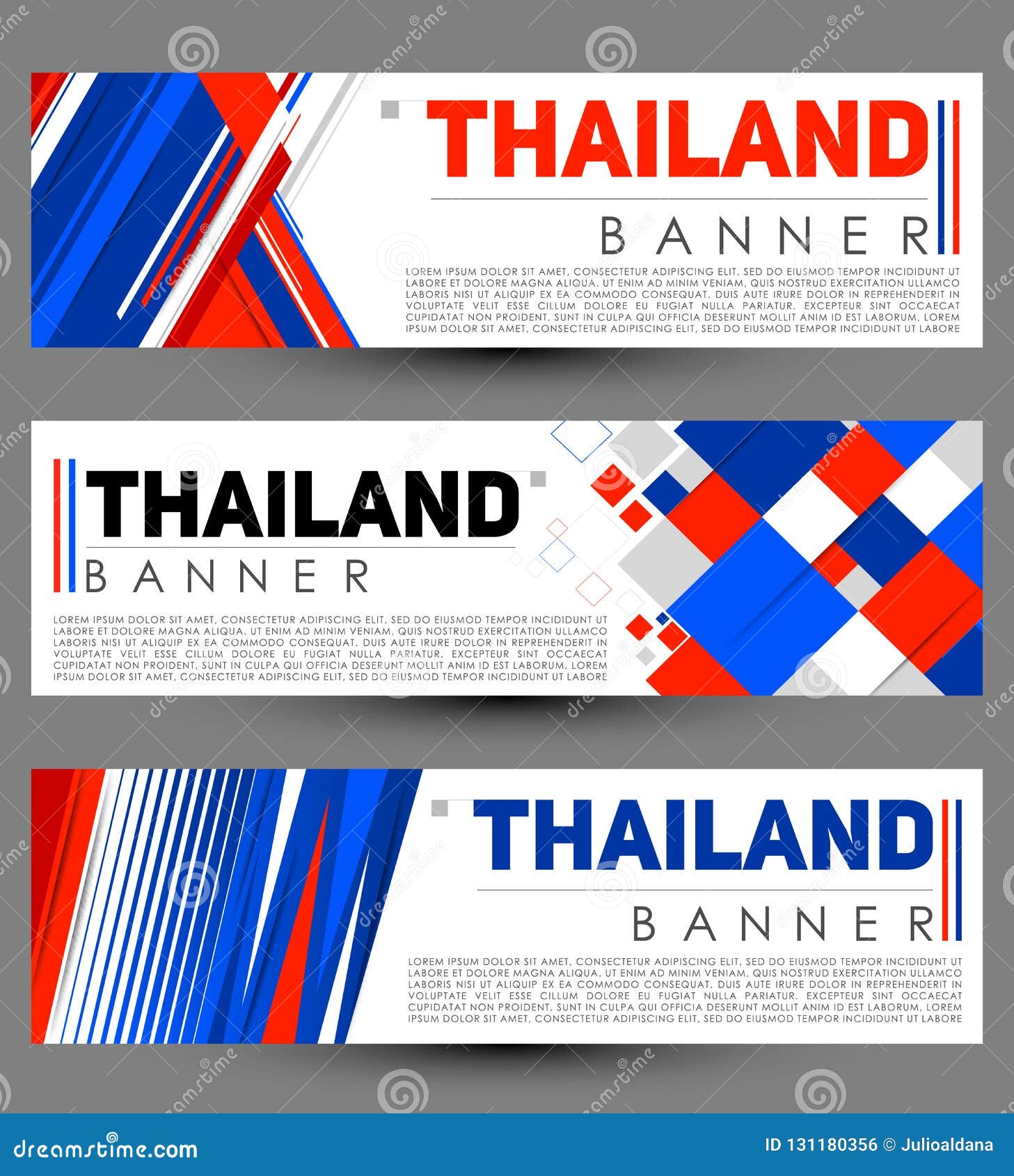 Thailand Modern Banner Template Vector Set Design Stock Vector ...