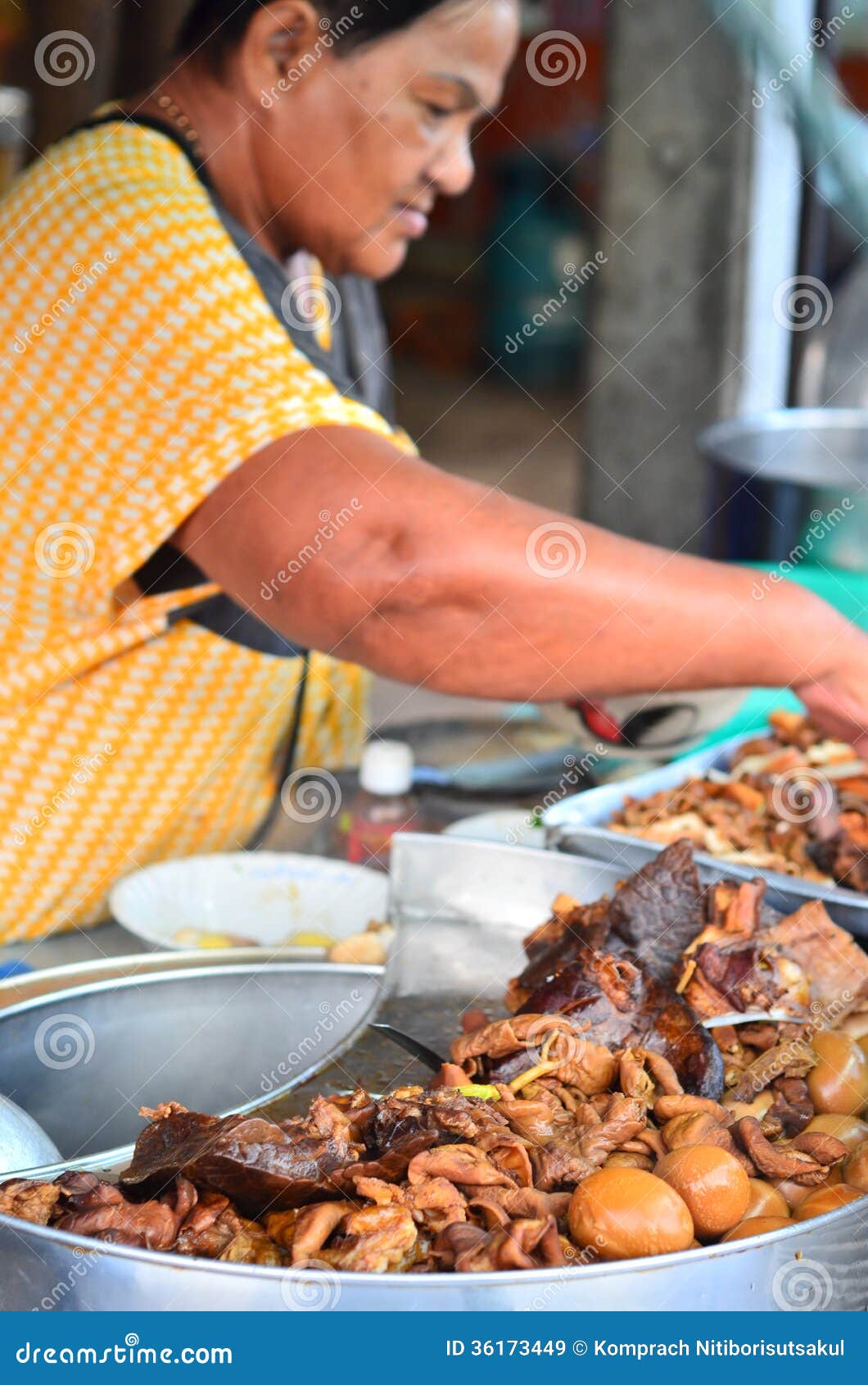 Thailand monger cooking. editorial stock image. Image of work - 36173449