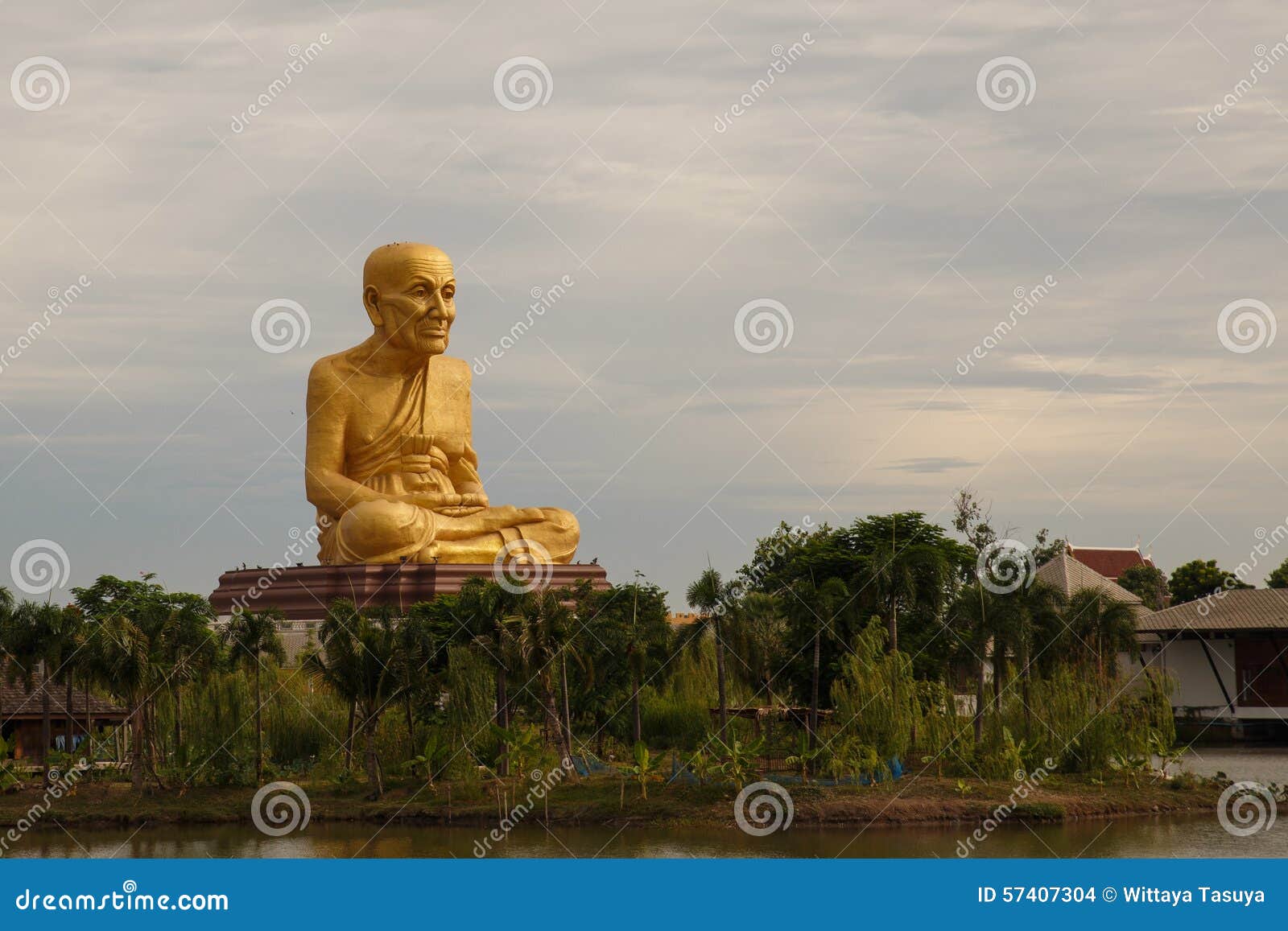 Thailand monk statue stock photo. Image of siam, golden - 57407304