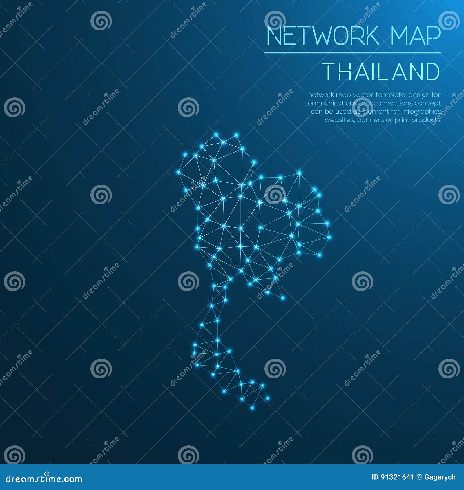 Thailand network map. stock vector. Illustration of mesh - 91321641