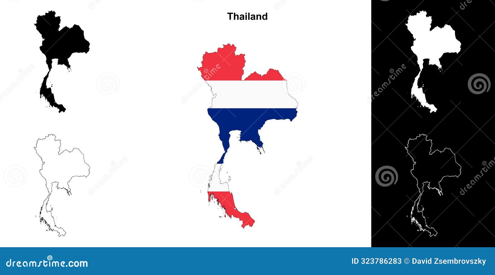 Map of thailand outline