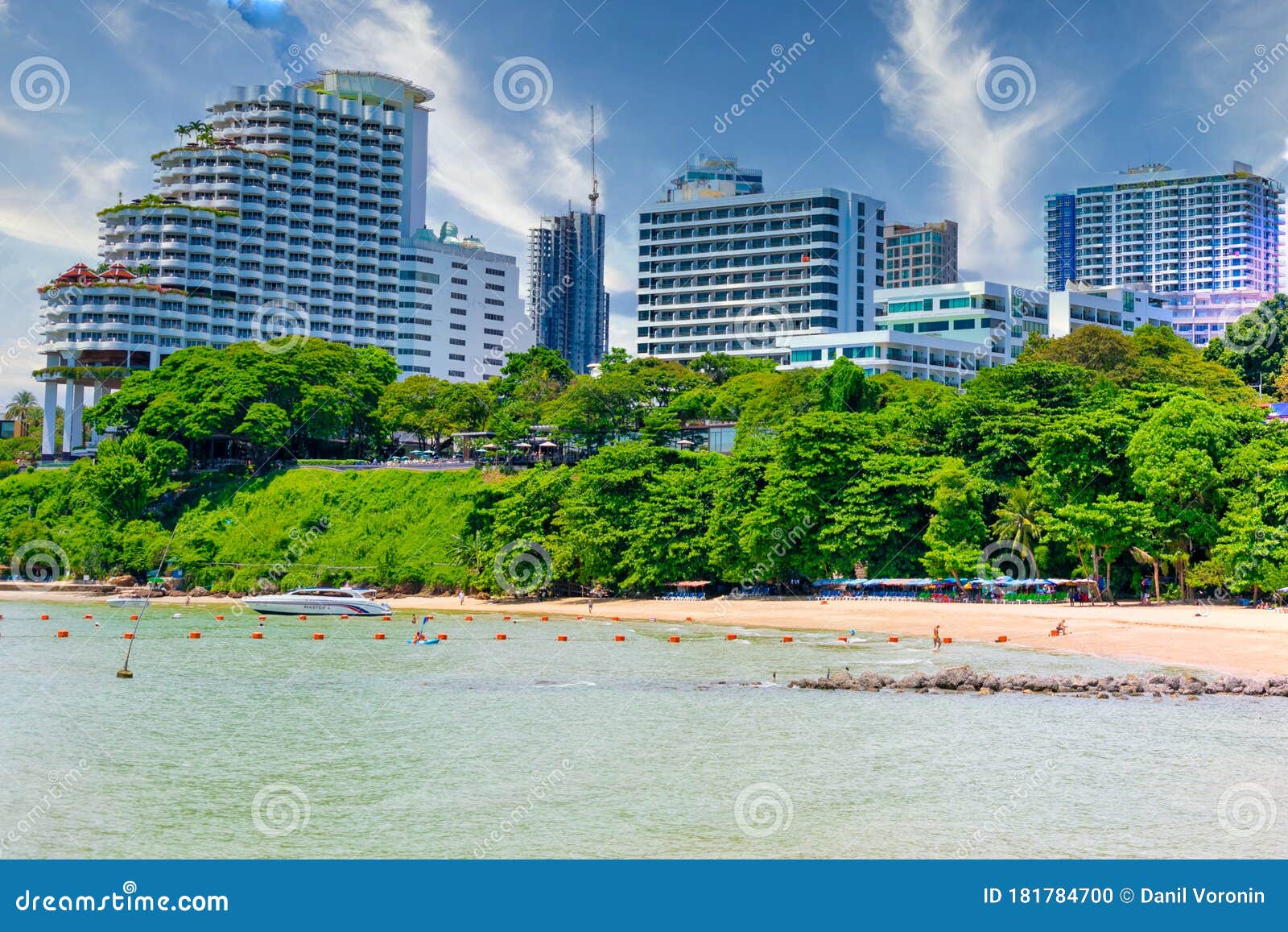 1,02,2020 Thailand Pattaya. Beaches on the Background of Hotels ...