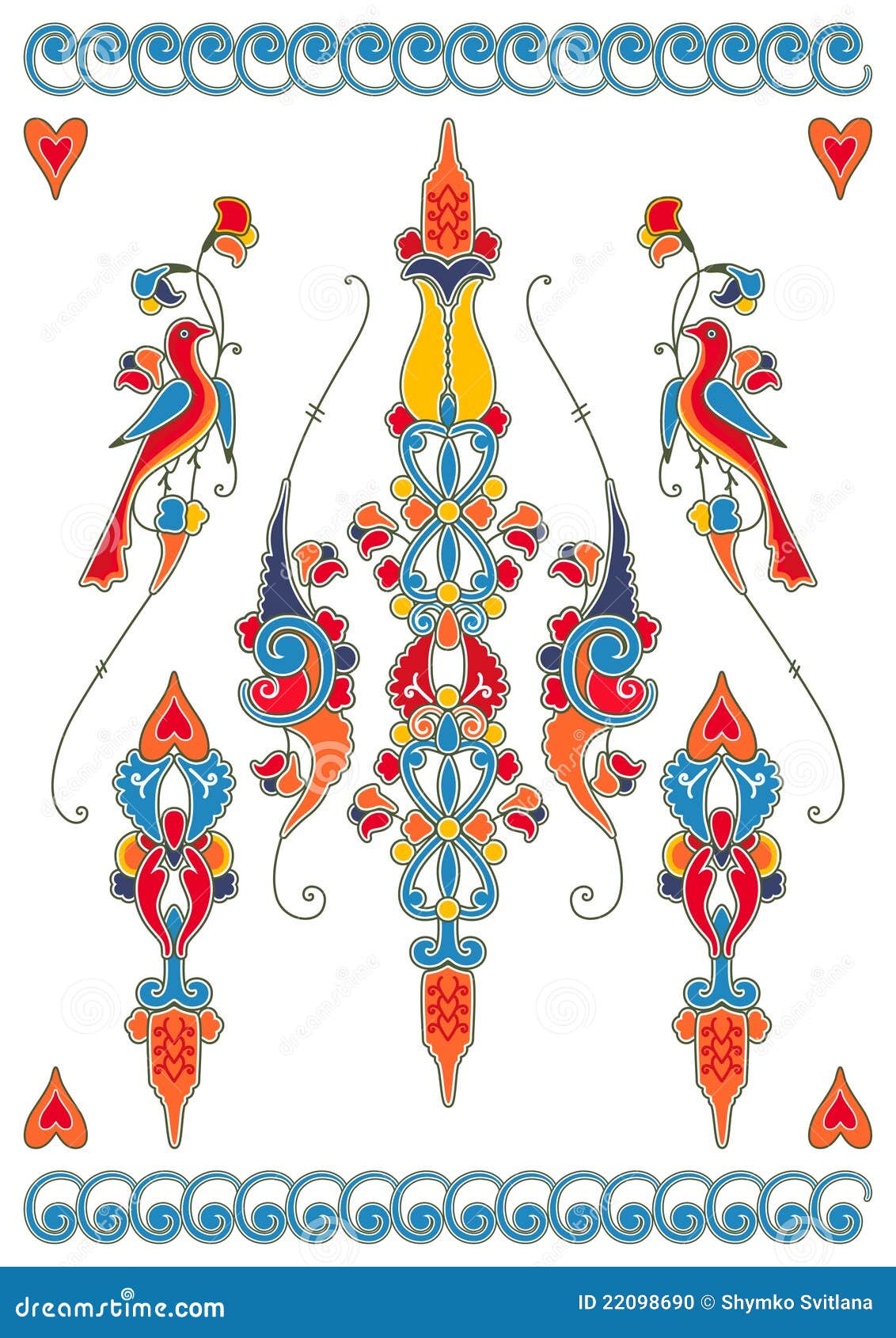 Thailand Pattern Flower Kawaii Doodle Flat Cartoon Vector ...