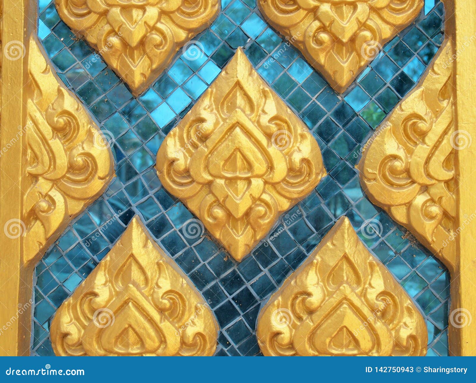 Pattern on Walls of Buddhistic Temple Stock Image - Image of border ...