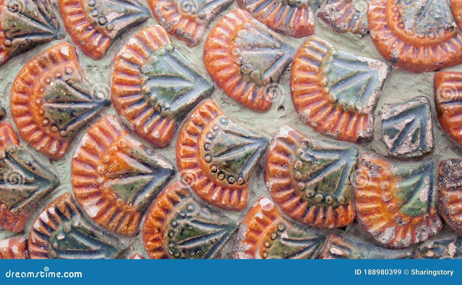 Thailand Pattern on Walls of Buddhistic Temple Stock Image - Image of ...