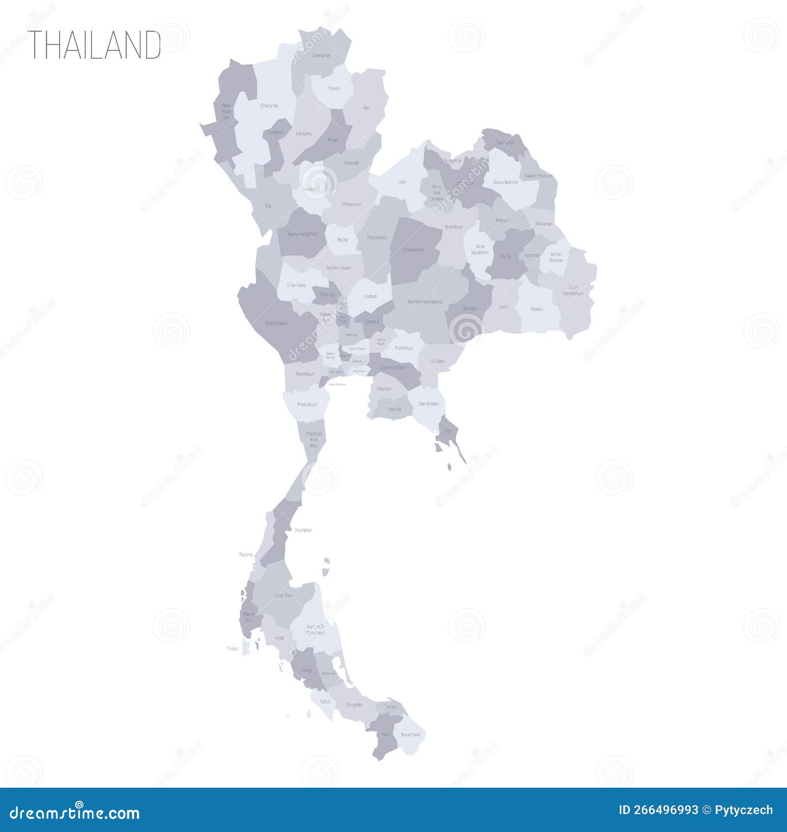 Thailand Political Map of Administrative Divisions Stock Vector ...