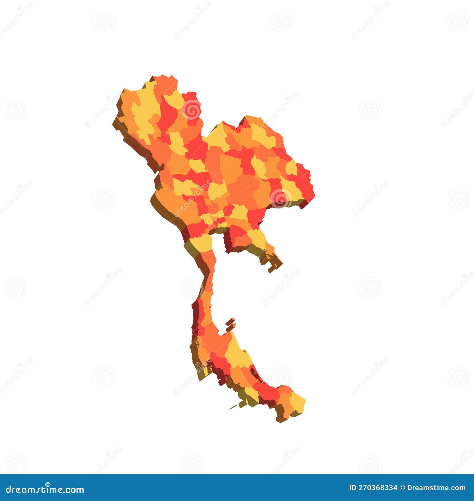 Thailand Political Map of Administrative Divisions Stock Illustration ...