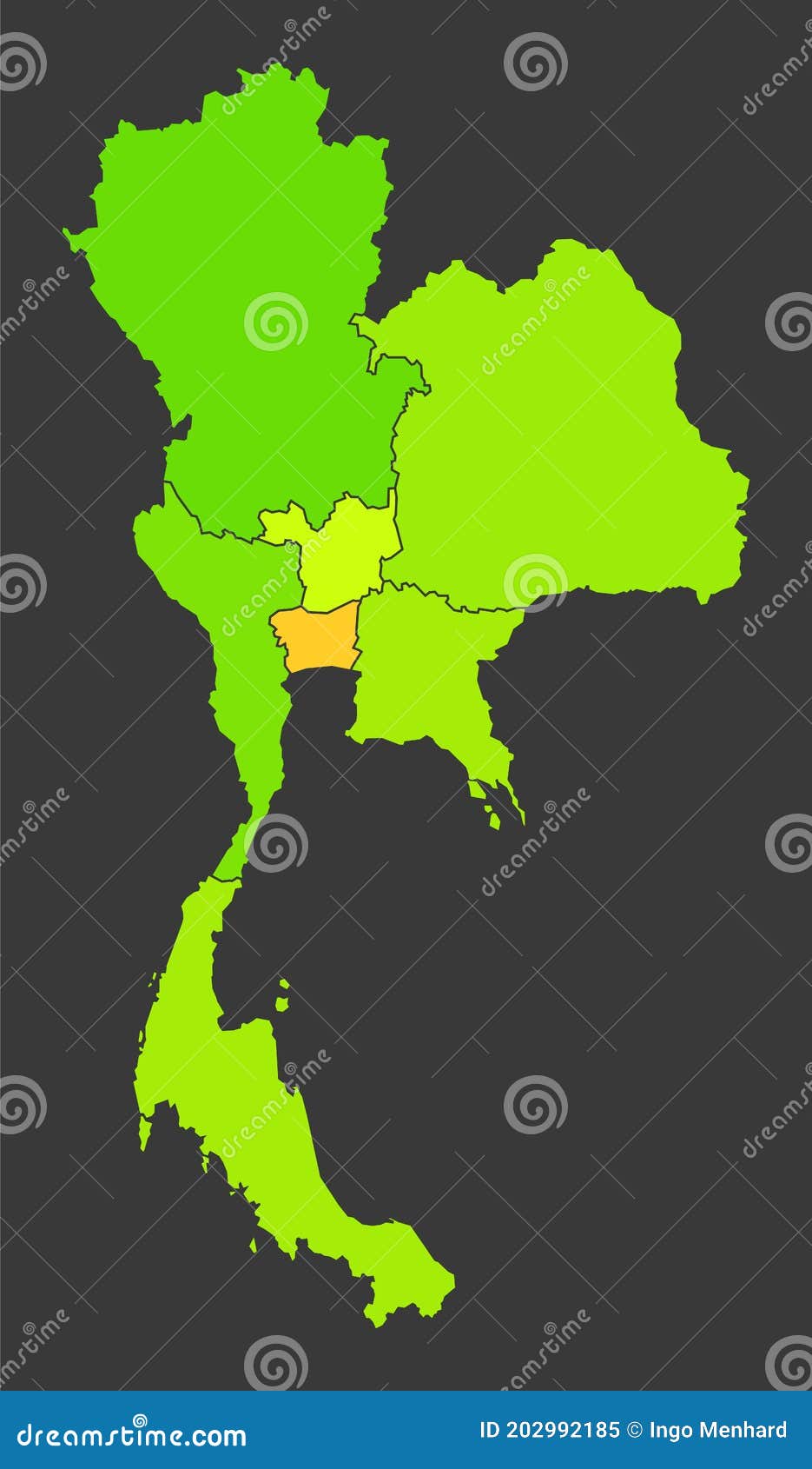 Thailand Population Heat Map As Color Density Illustration Stock ...