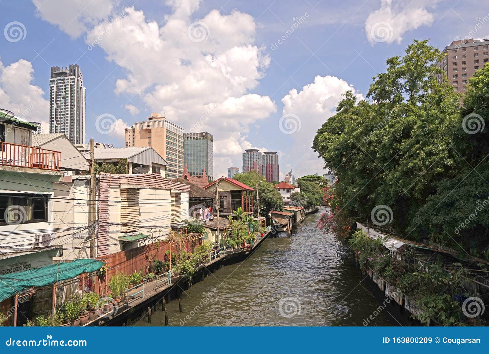 Thailand Residential Apartment, River, Footpath and Tree at Daytime ...