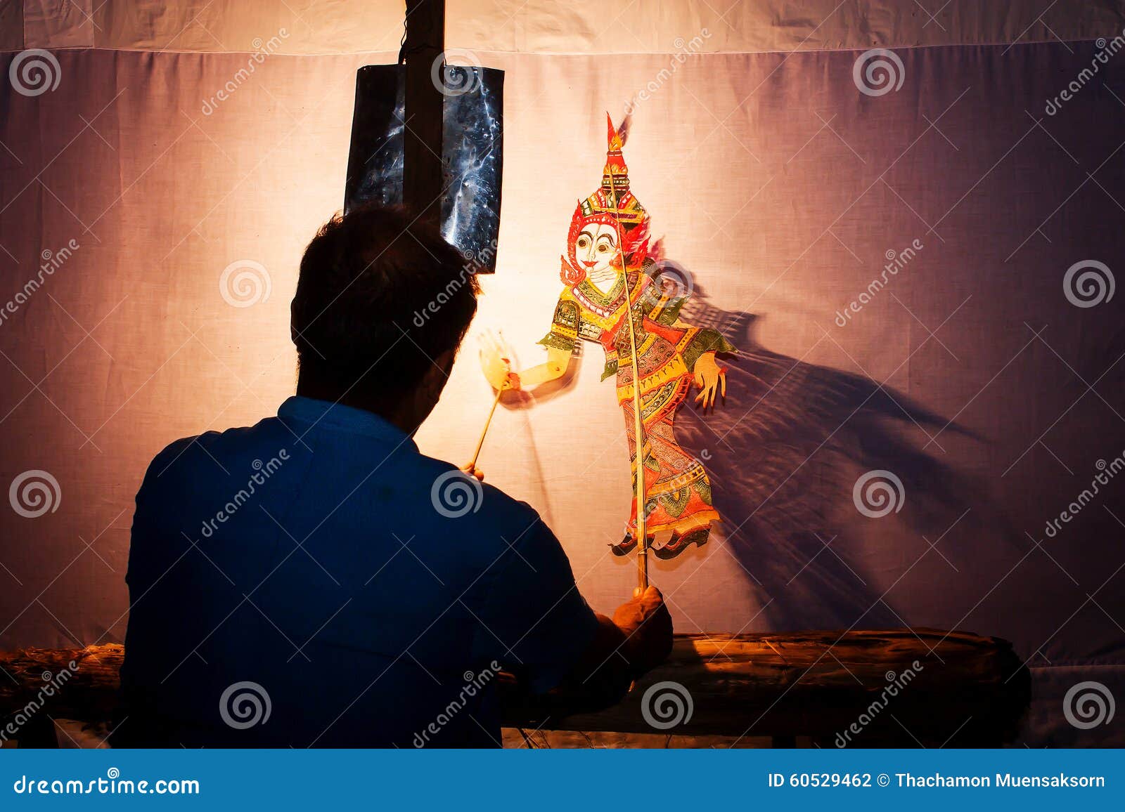 Thailand Shadow Puppet Show Stock Photo - Image of handicraft, night ...