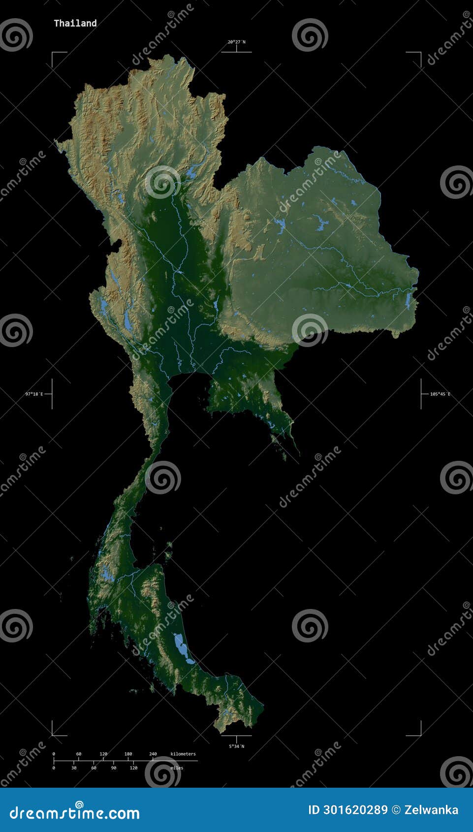 Thailand Shape on Black. Physical Stock Illustration - Illustration of ...