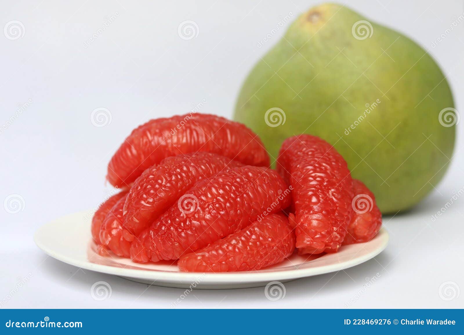 Grapefruit Ruby of Siam or Fresh Red Pomelo on White Background, Stock ...