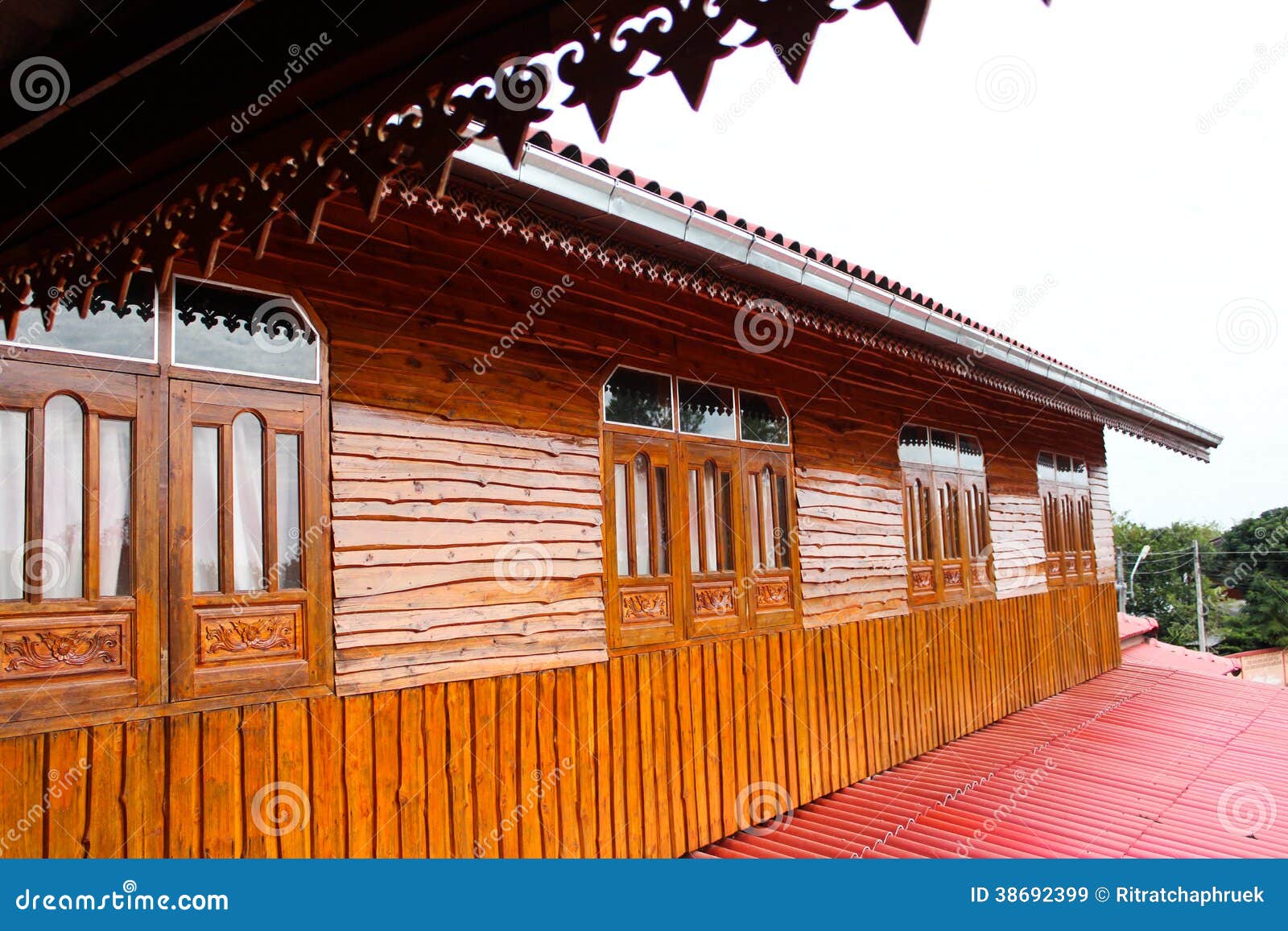 Thailand Teak House stock image. Image of frame, home - 38692399