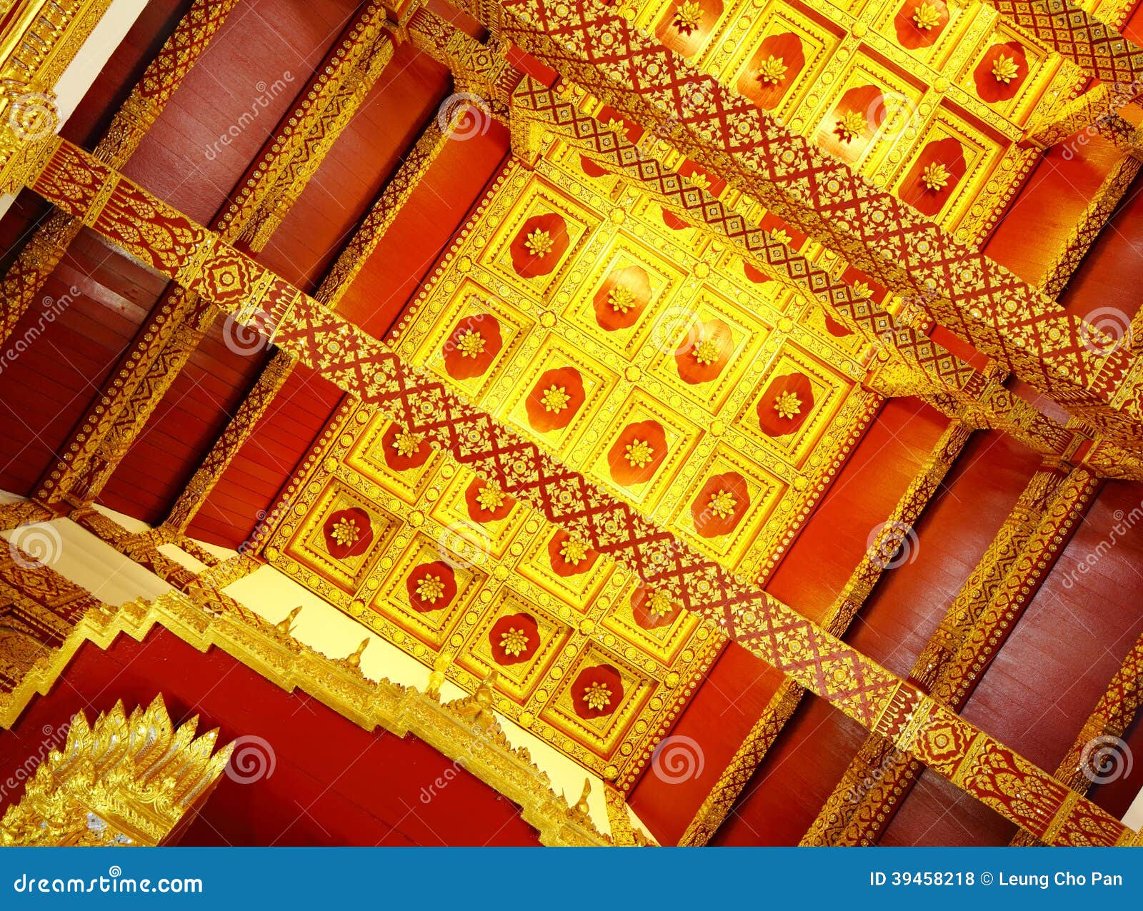 Thailand temple ceiling stock photo. Image of ancient - 39458218