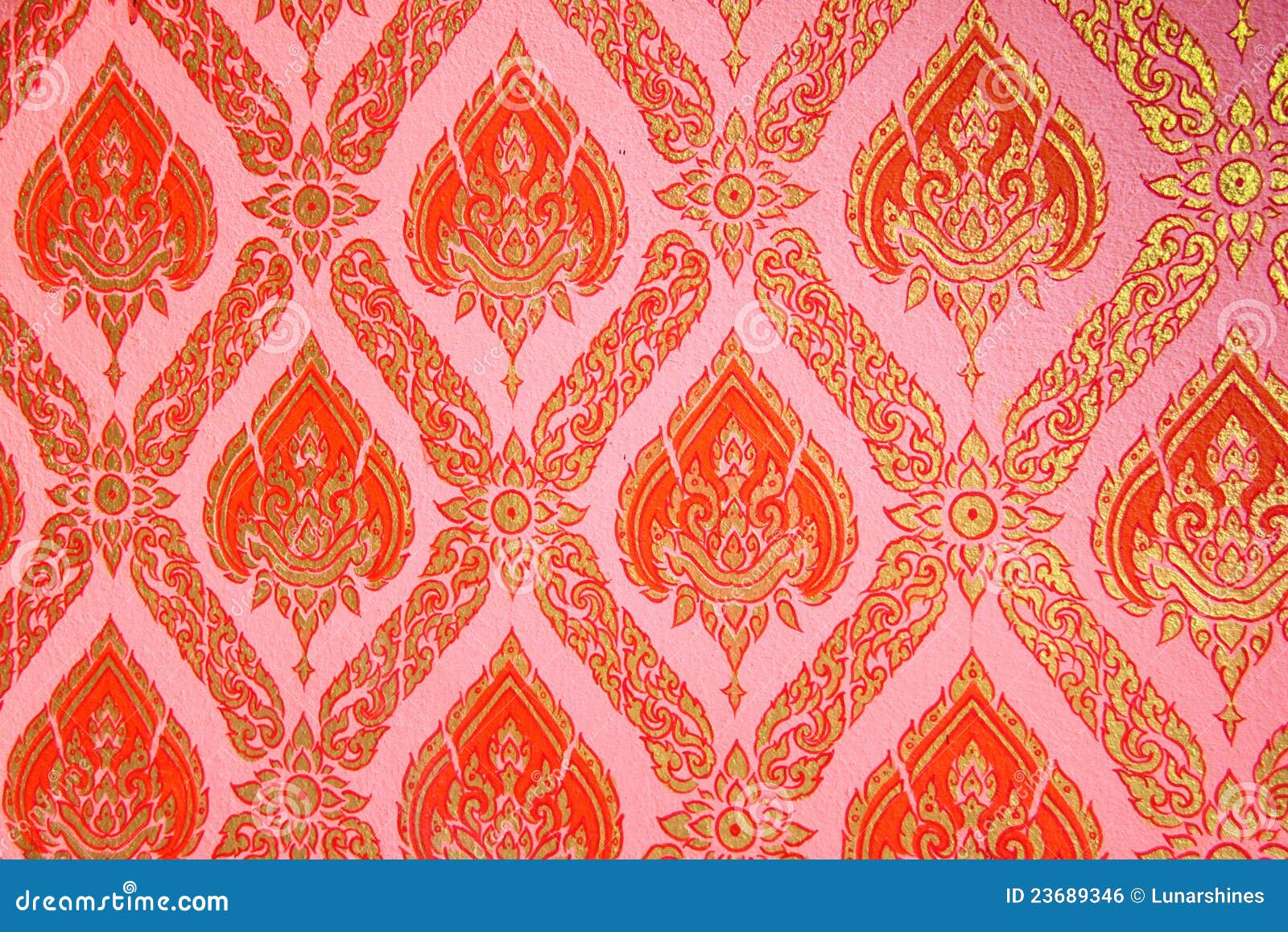 A Thailand Temple Pattern on Wall Stock Photo - Image of statue ...