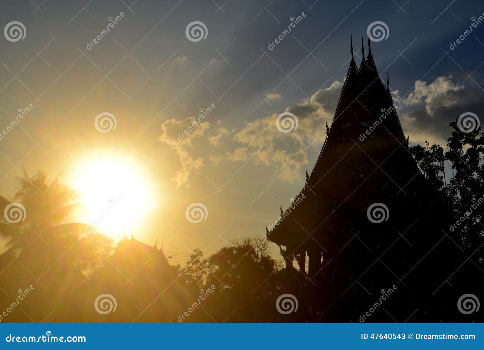 Thailand temple shadow stock image. Image of rays, temples - 47640543