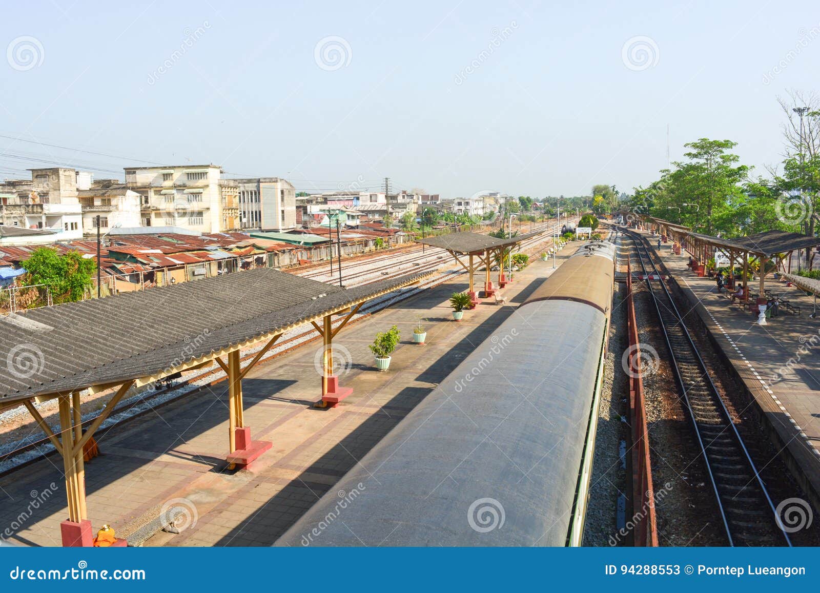 Thailand Train Station on Top View and Path Stock Image - Image of road ...