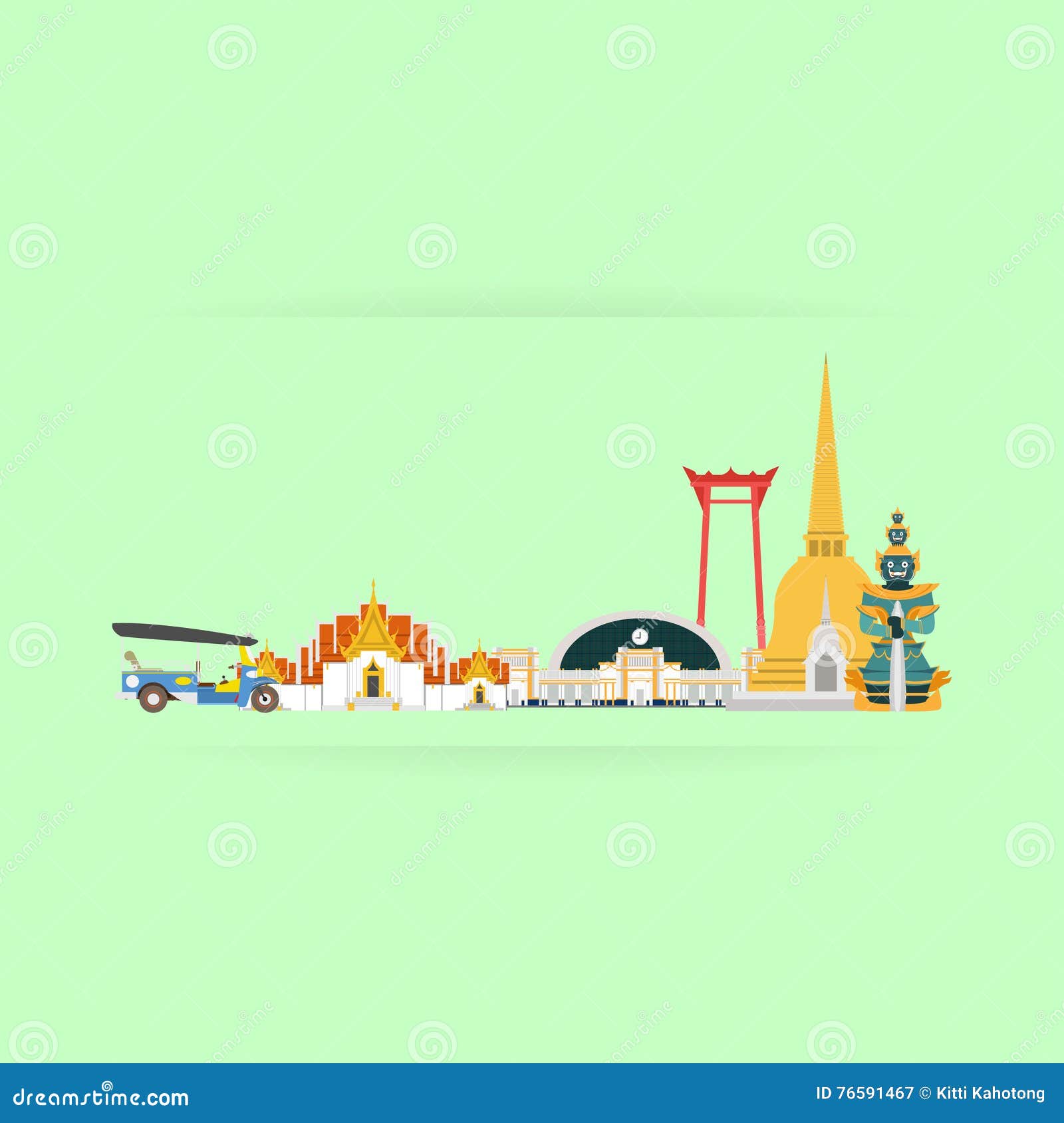 Thailand Travel Landmarks. Vector and Illustration Stock Vector ...