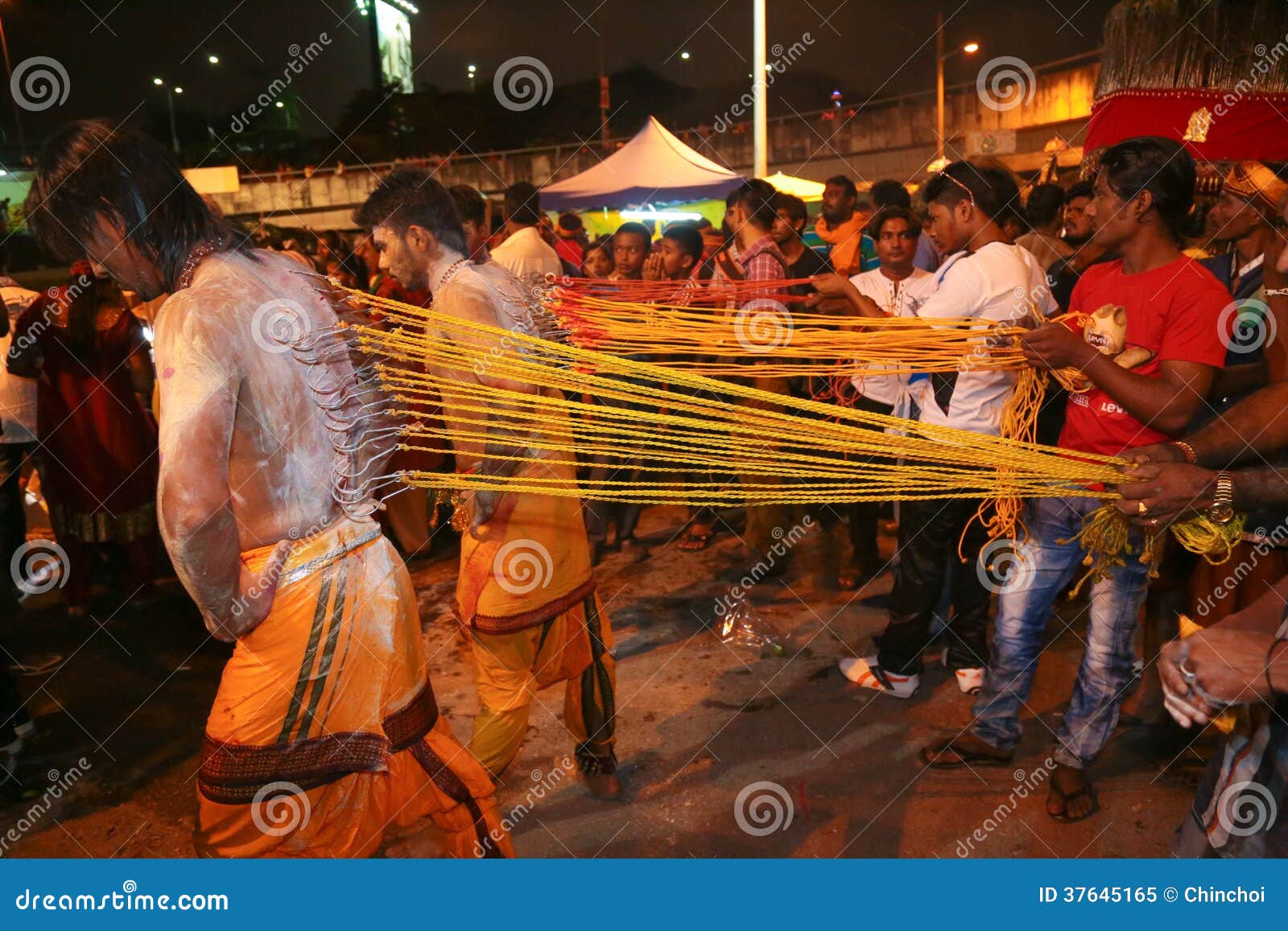 Thaipusam Devotees with Pierced Back Editorial Image - Image of family ...