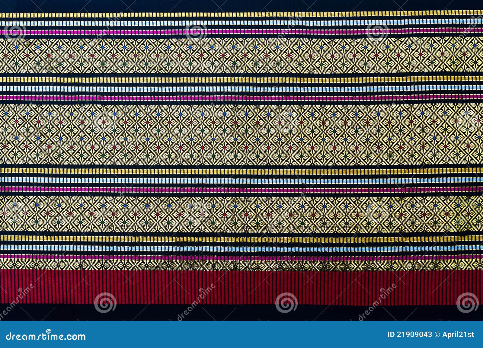 Thais Inheems Stoffenweefsel Stock Afbeelding - Image of goud, thais ...