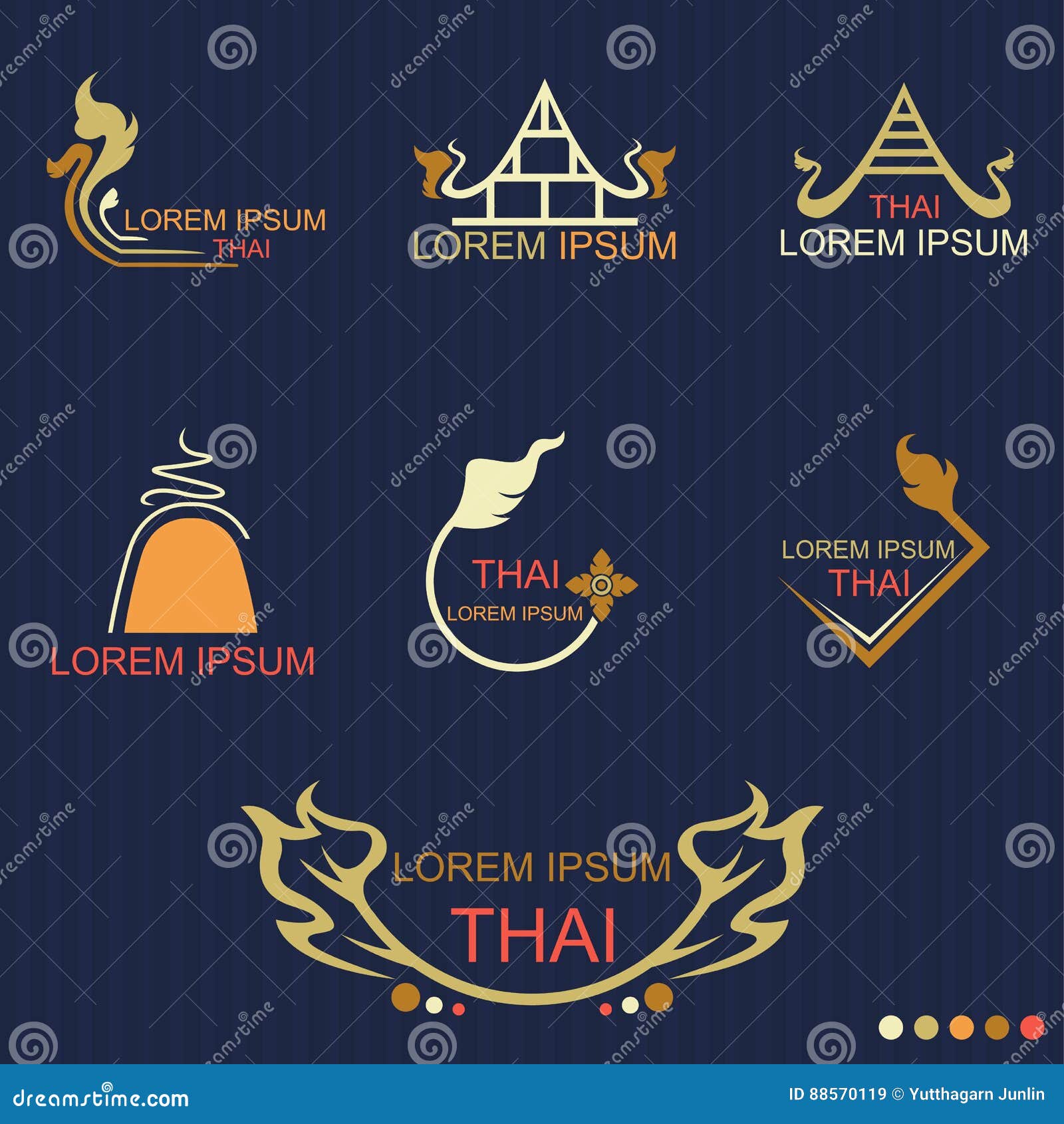 Thais Stijlembleem - Vector Vector Illustratie - Illustration of ...