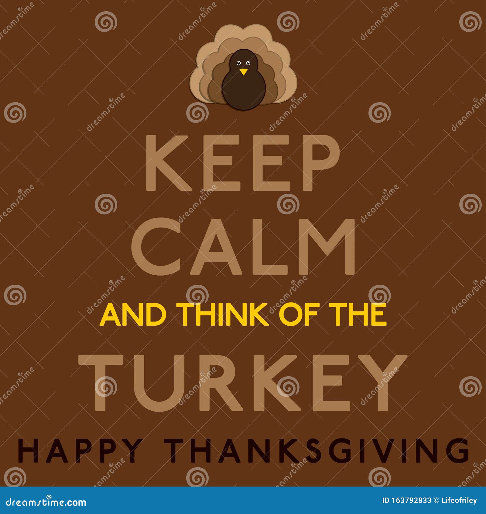 Thaksgiving Keep Calm card stock vector. Illustration of inspiration ...