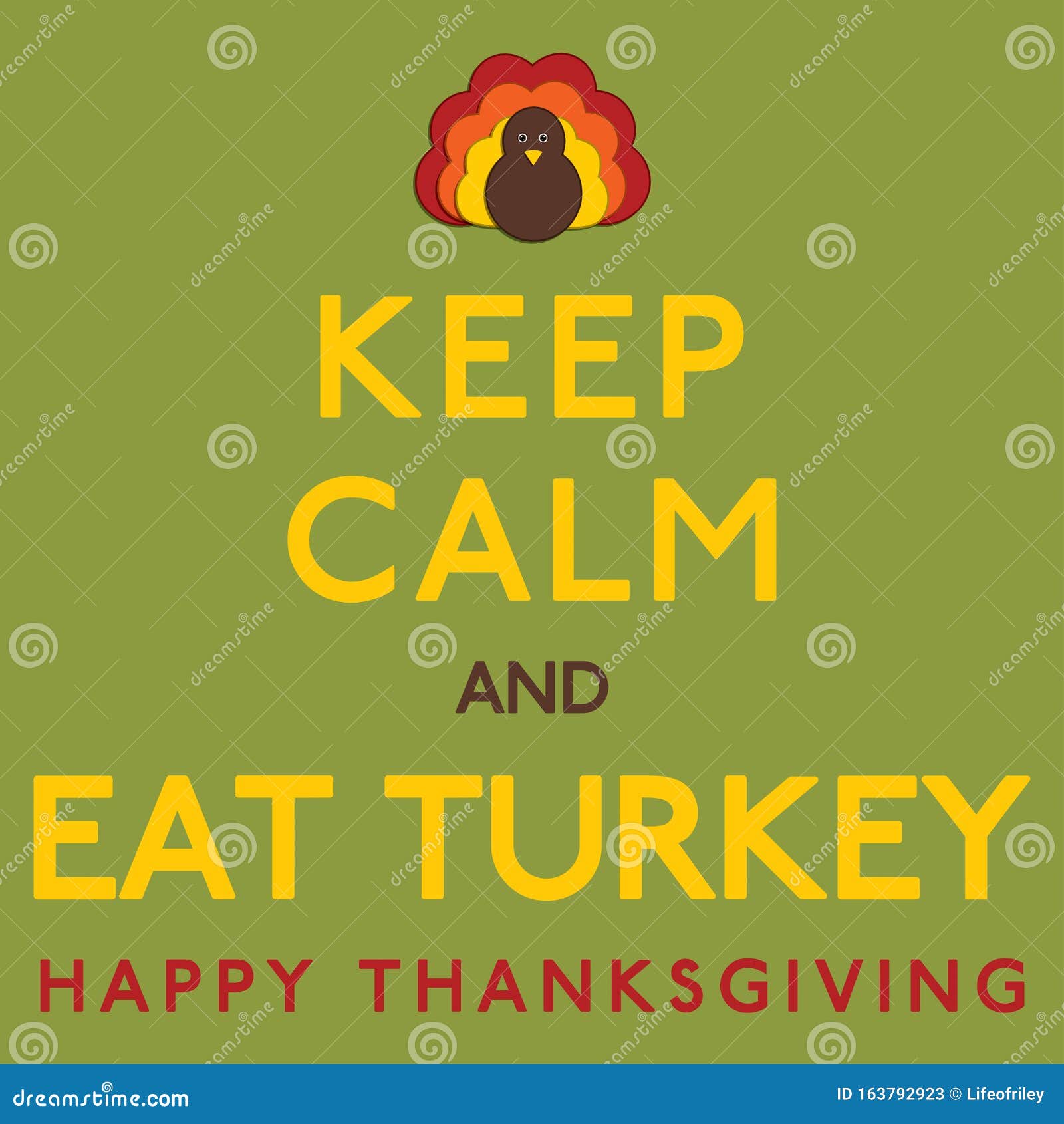 Thaksgiving Keep Calm card stock illustration. Illustration of holiday ...