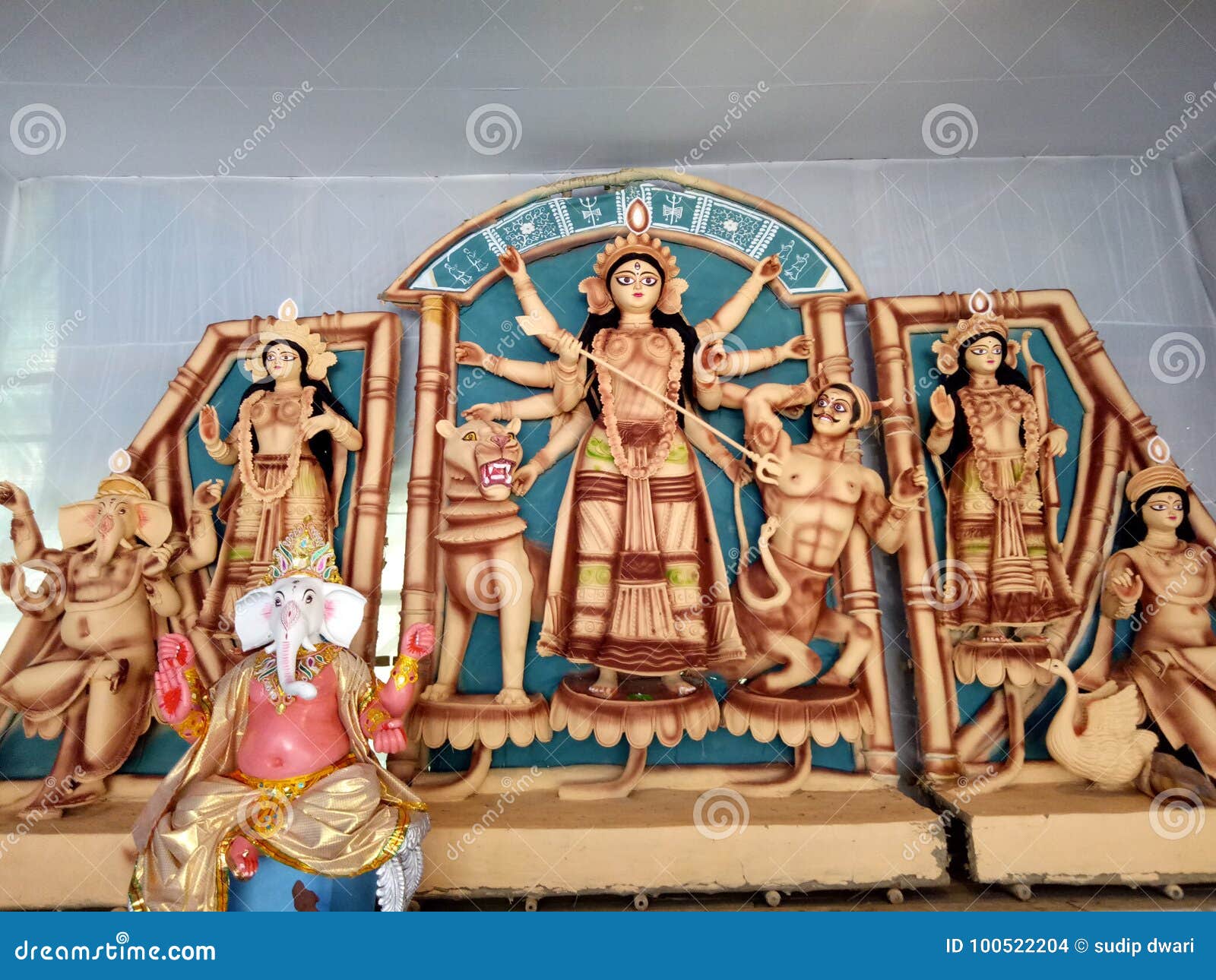 DURGA IDOL stock photo. Image of durga, idol, thakur - 100522204