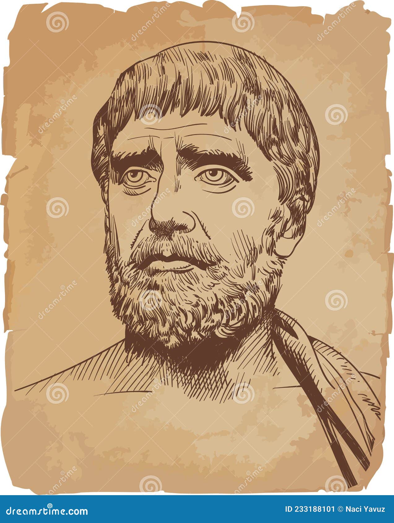 Thales Of Miletus Portrait, Vector | CartoonDealer.com #151672001 Thales Of Miletus Portrait, Vector | CartoonDealer.com #151672001