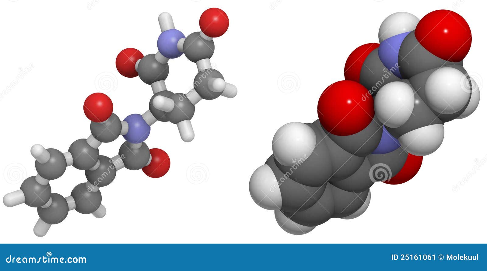 Thalidomide Teratogenic Drug Molecule. Cartoon Representations, Atoms ...