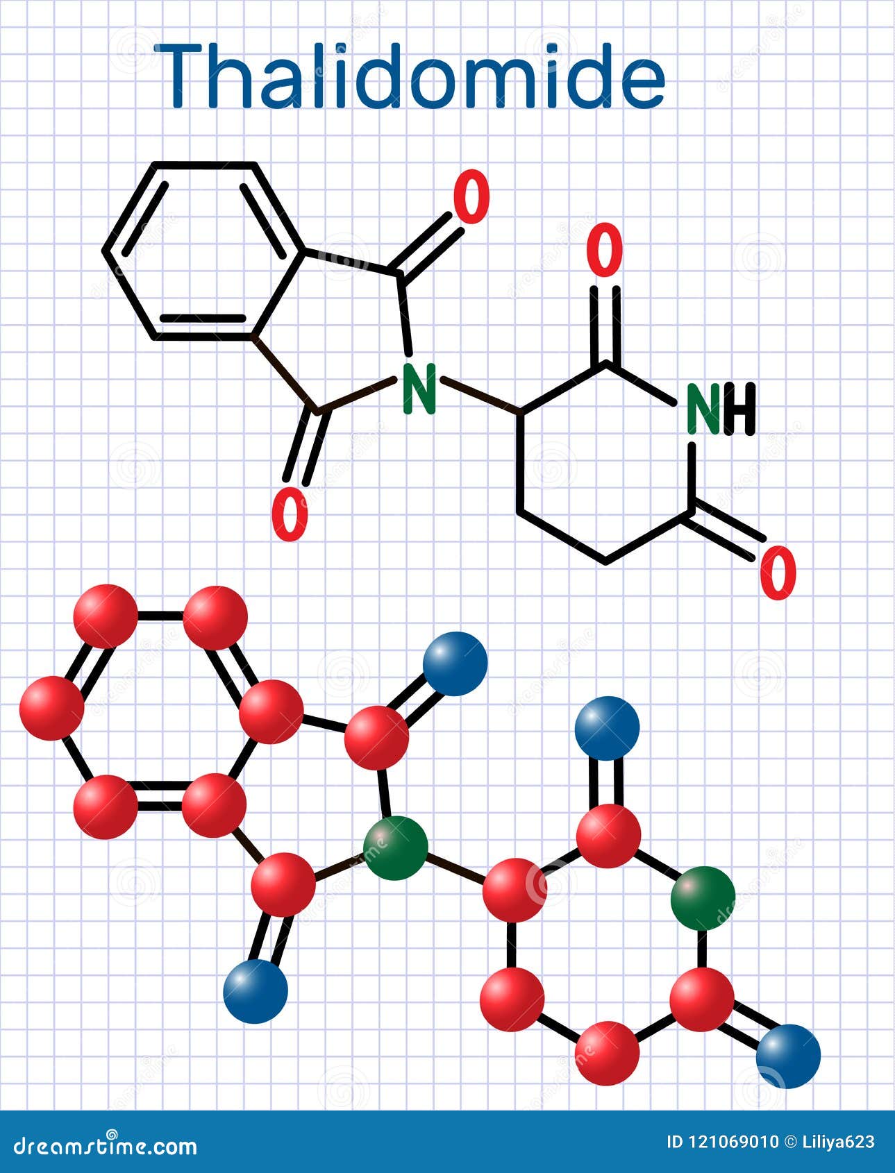 Thalidomide Molecule. Is Used As A Treatment Of Multiple Myeloma And Of ...