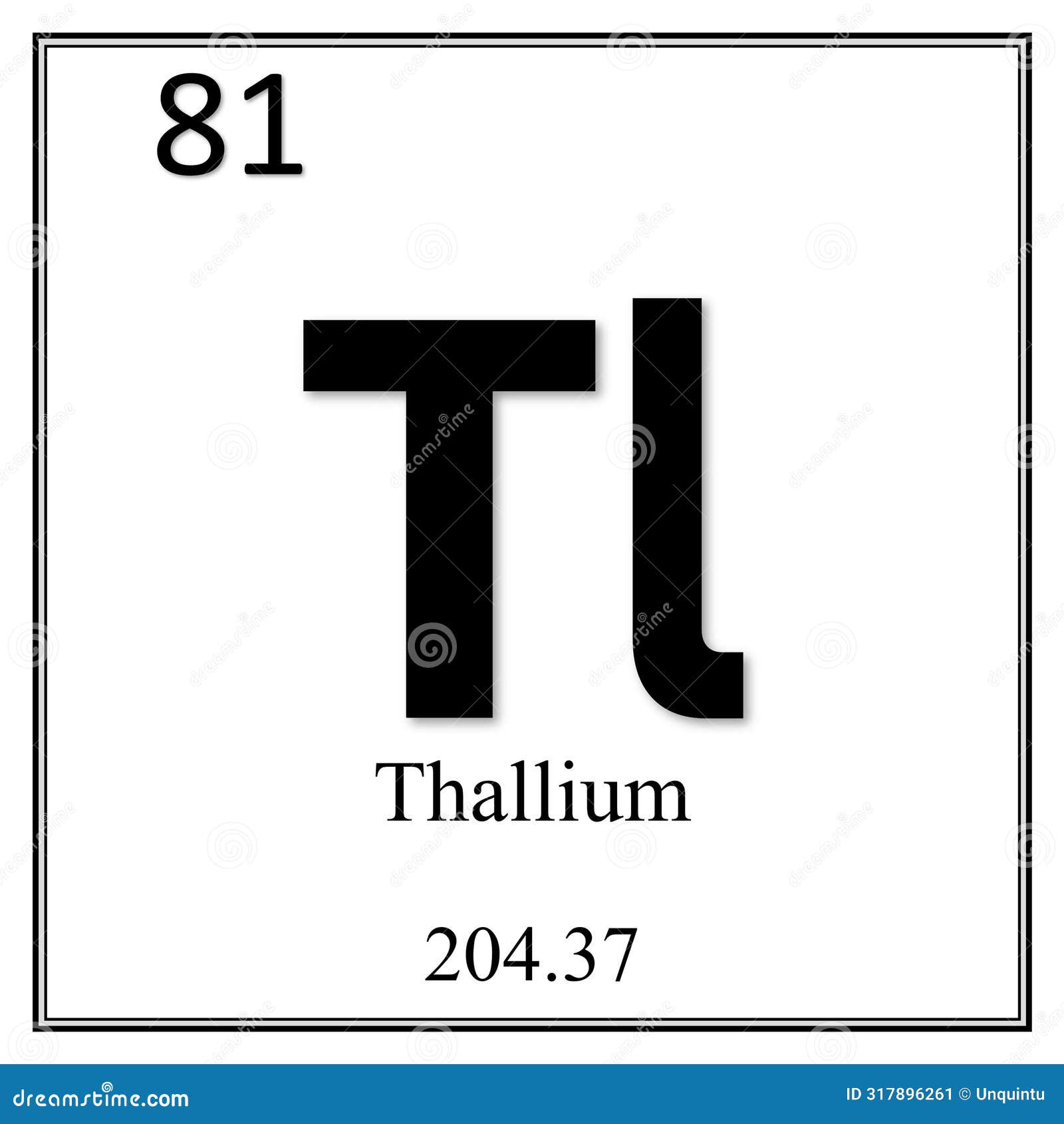 Thallium Chemical Element Symbol on White Background Stock Illustration ...