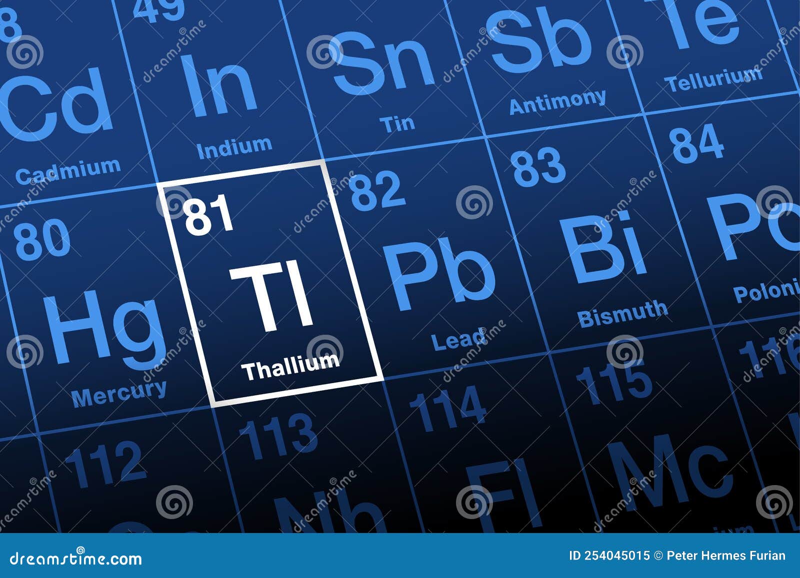 Thallium on Periodic Table of the Elements, with Element Symbol Tl ...