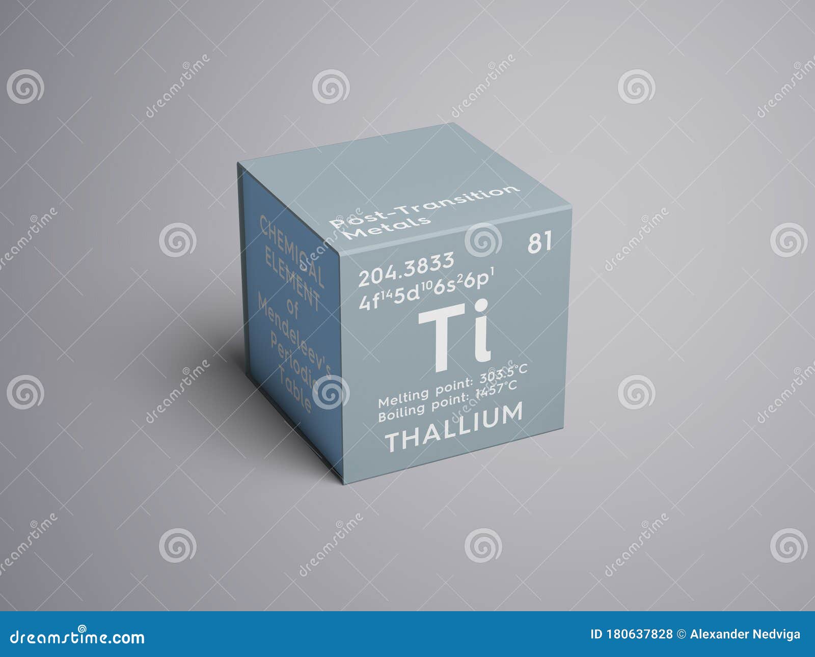Cube With Thallium Number 81 Periodic Table Royalty-Free Stock ...