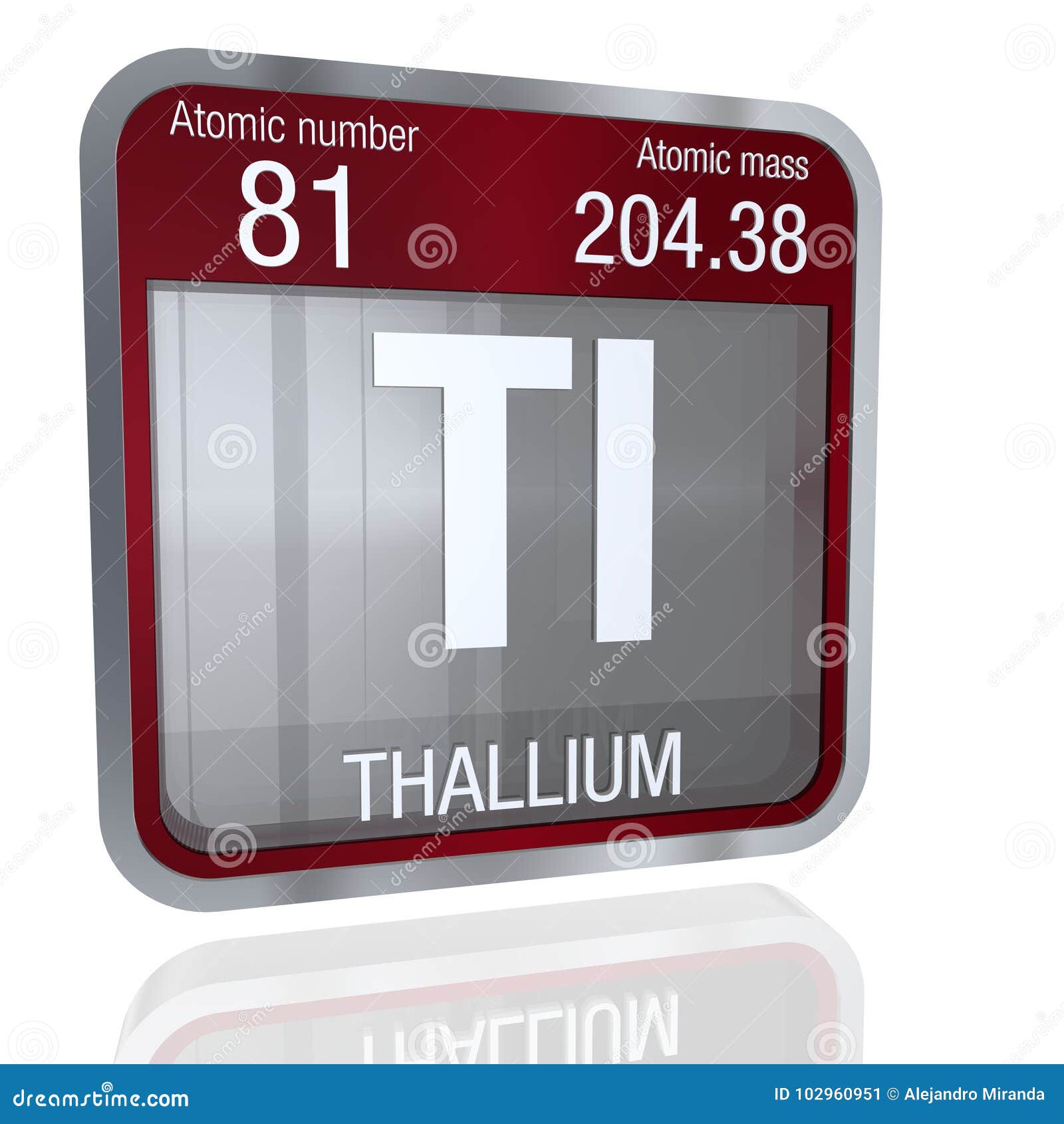 Thallium Symbol. Chemical Element Of The Periodic Table. Vector Stock ...
