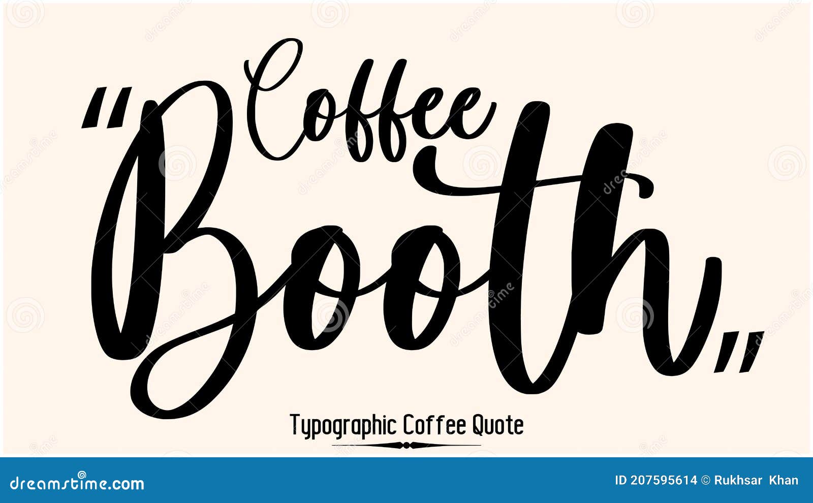 Coffee Booth Beautiful Cursive Typescript Typography Inscription Vector ...