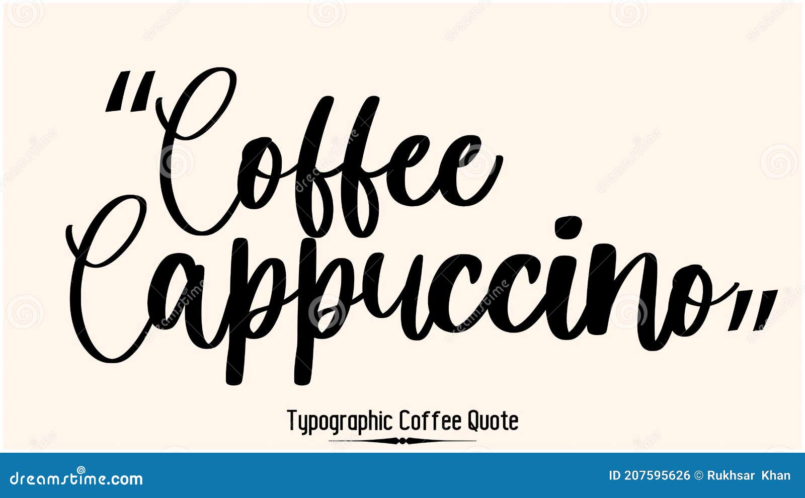 Coffee Cappuccino Beautiful Cursive Typescript Typography Inscription ...