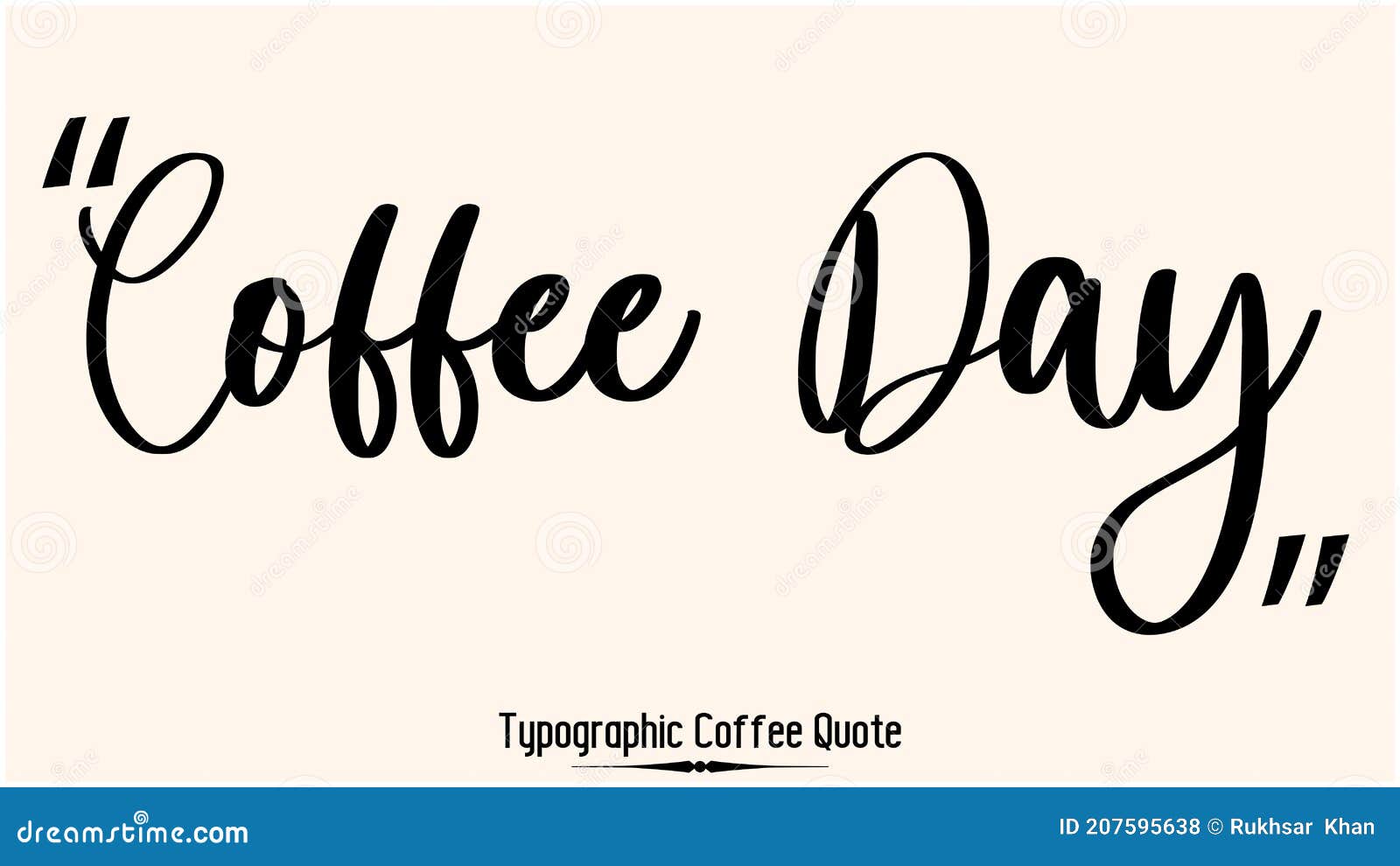 Coffee Day Beautiful Cursive Typescript Typography Inscription Vector ...