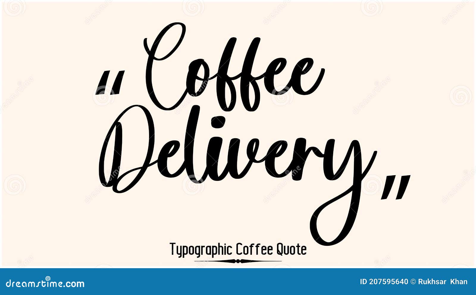 Coffee Delivery Beautiful Cursive Typescript Typography Inscription ...