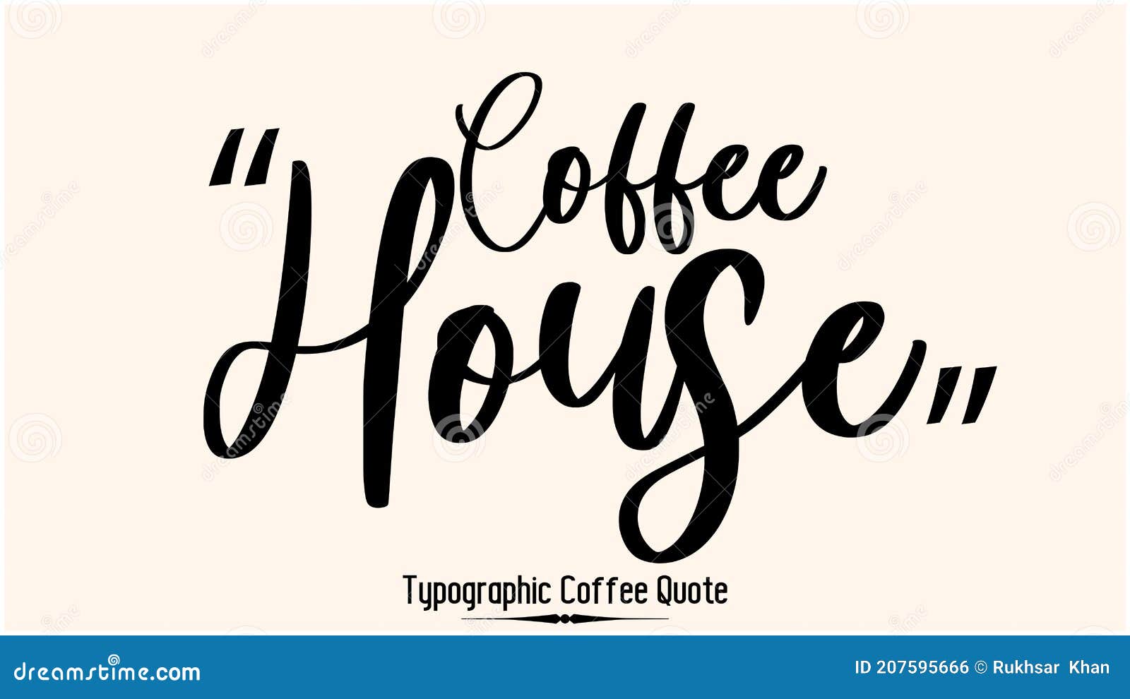 Coffee House Beautiful Cursive Typescript Typography Inscription Vector ...