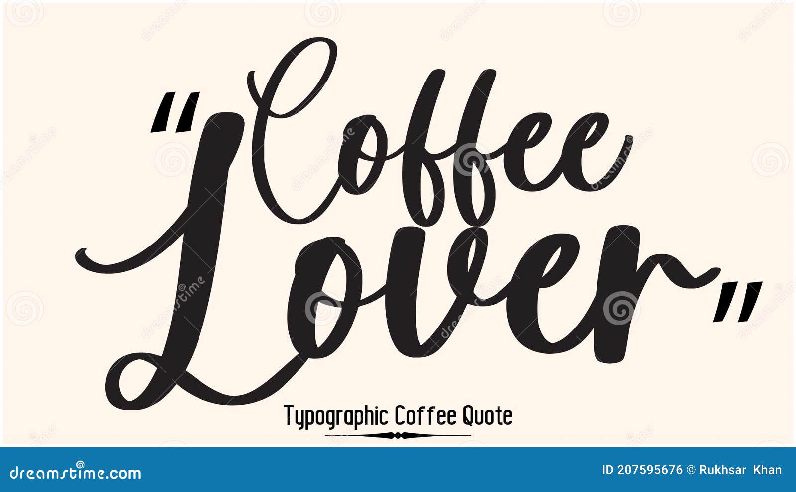 Coffee Lover Beautiful Cursive Typescript Typography Inscription Vector ...