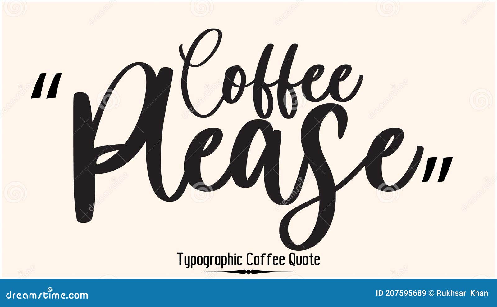 Coffee Please Beautiful Cursive Typescript Typography Inscription ...