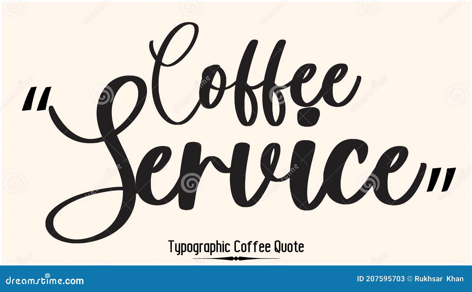 Coffee Service Beautiful Cursive Typescript Typography Inscription ...