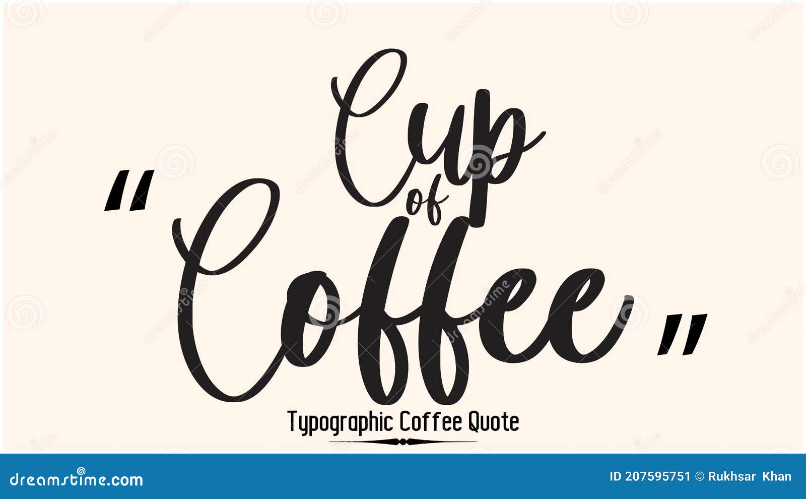 Cup of Coffee Cursive Typescript Typography Inscription Vector Coffee ...
